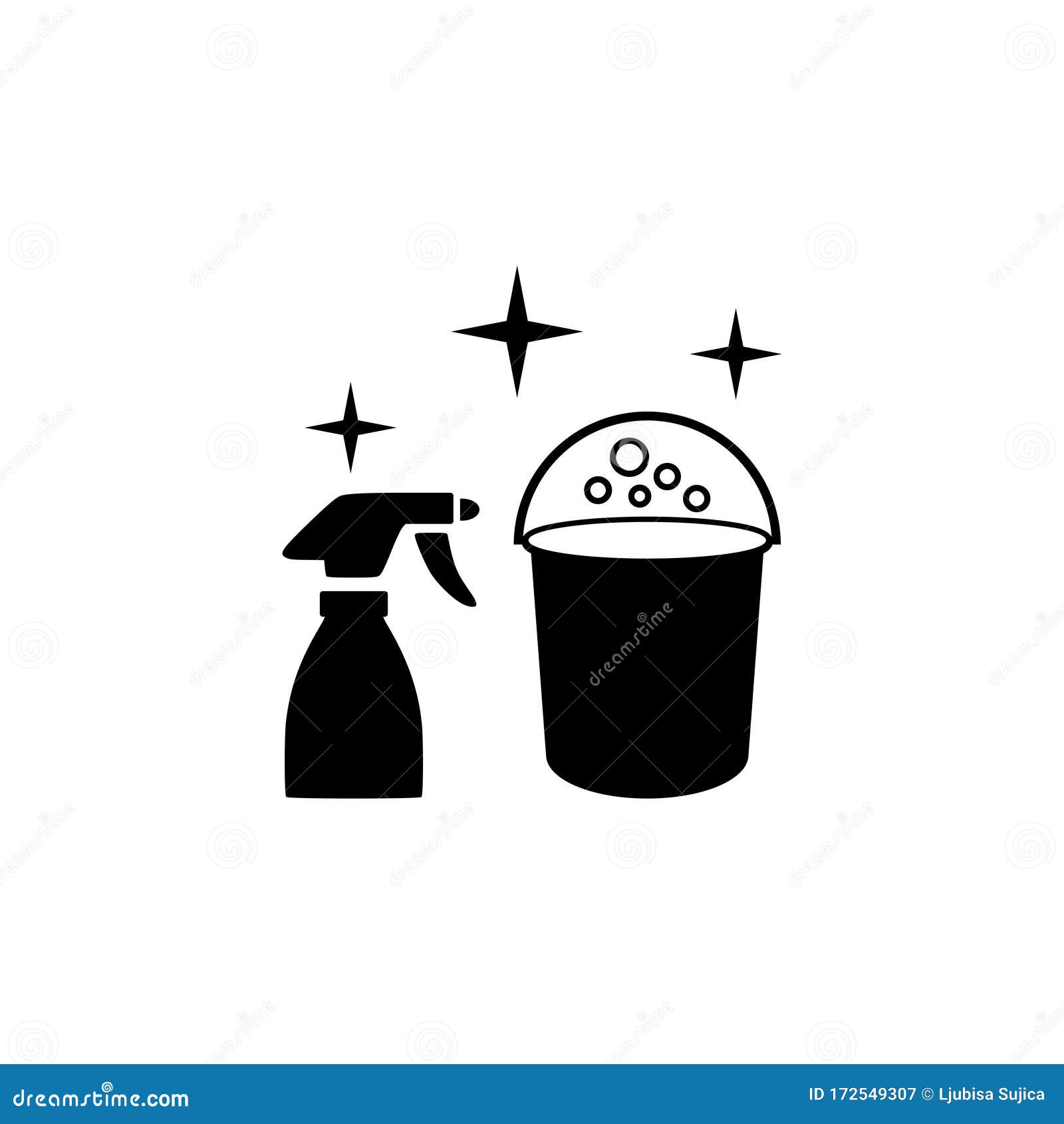 Cleaning Tools Icon Isolated on White Background Stock Vector ...