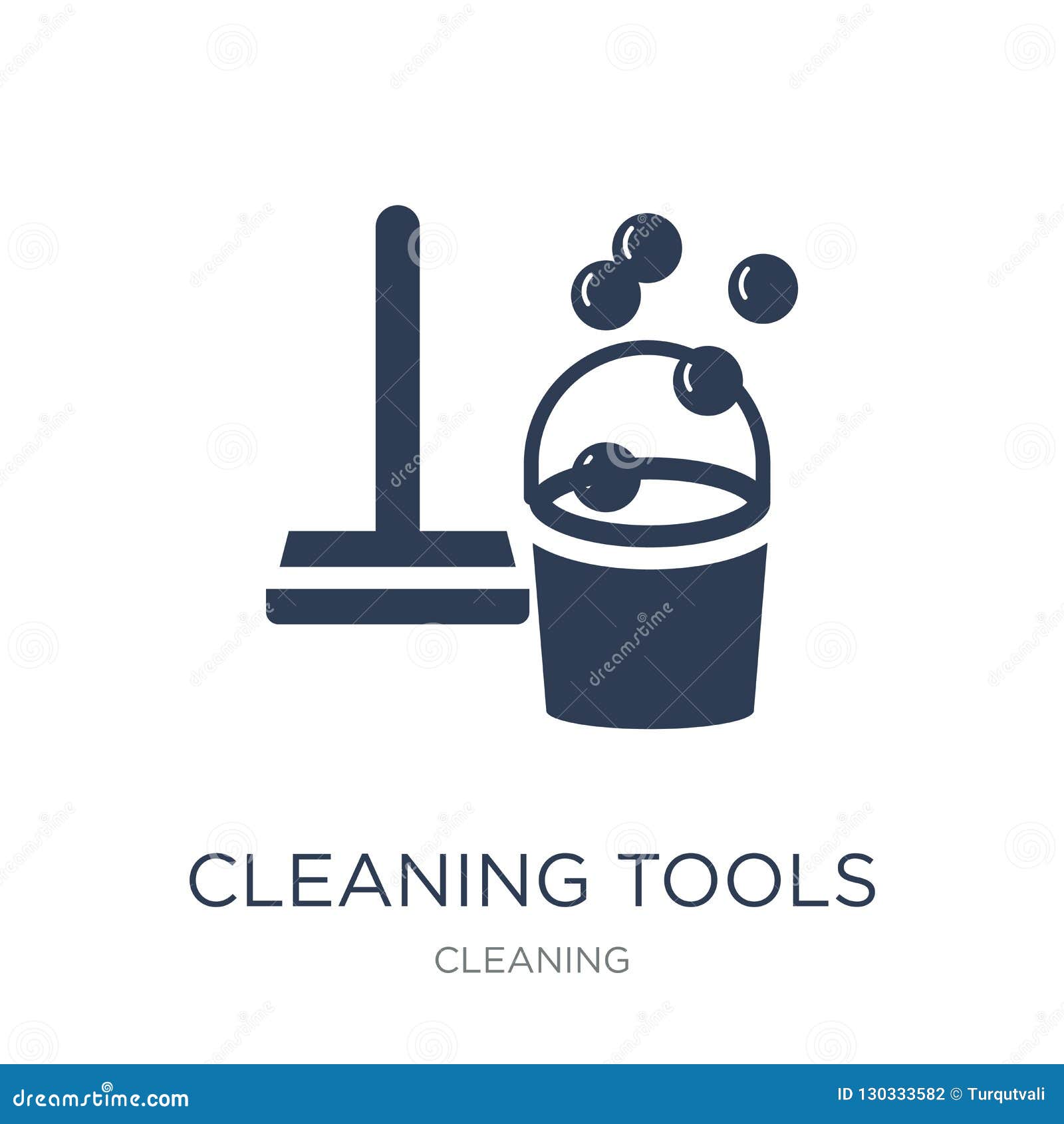 Cleaning Tools Icon. Trendy Flat Vector Cleaning Tools Icon on W Stock ...