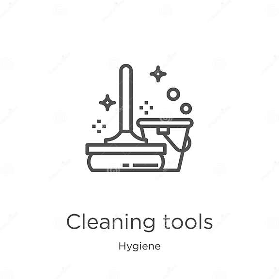 Cleaning Tools Icon Vector from Hygiene Collection. Thin Line Cleaning ...