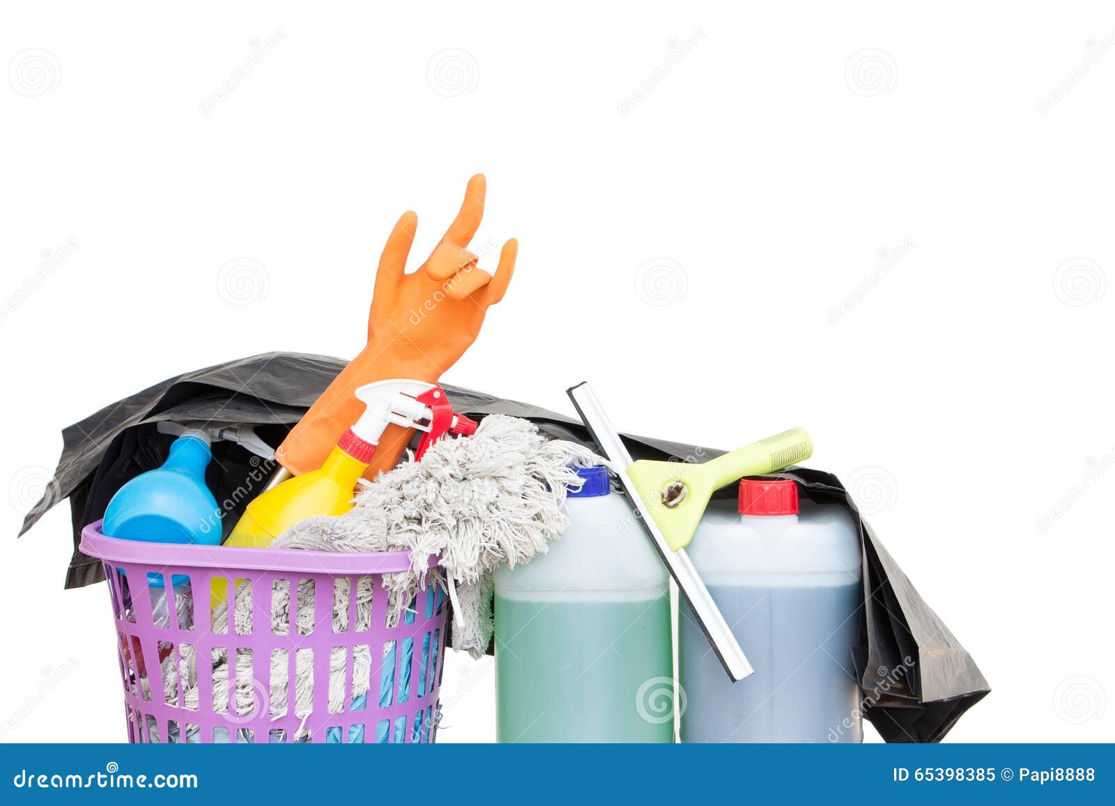 Cleaning Tools Isolated on White Background Stock Image - Image of ...