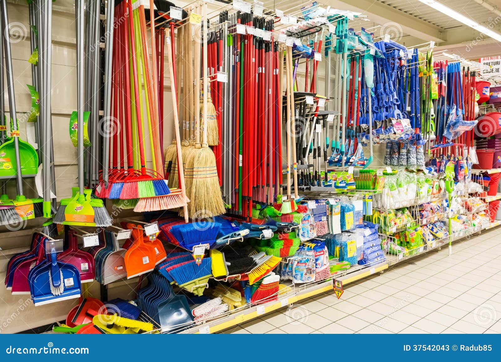 Cleaning Tools on Supermarket Shelf Editorial Stock Photo - Image of ...
