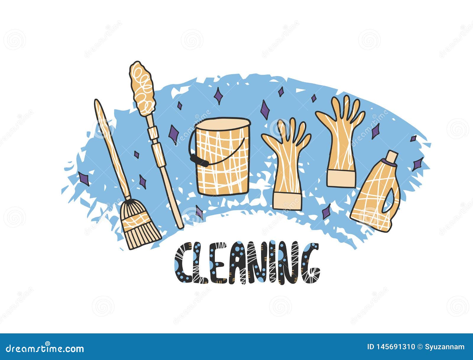 Cleaning Tools. Vector Set of Cleaning Equipment. Stock Vector ...