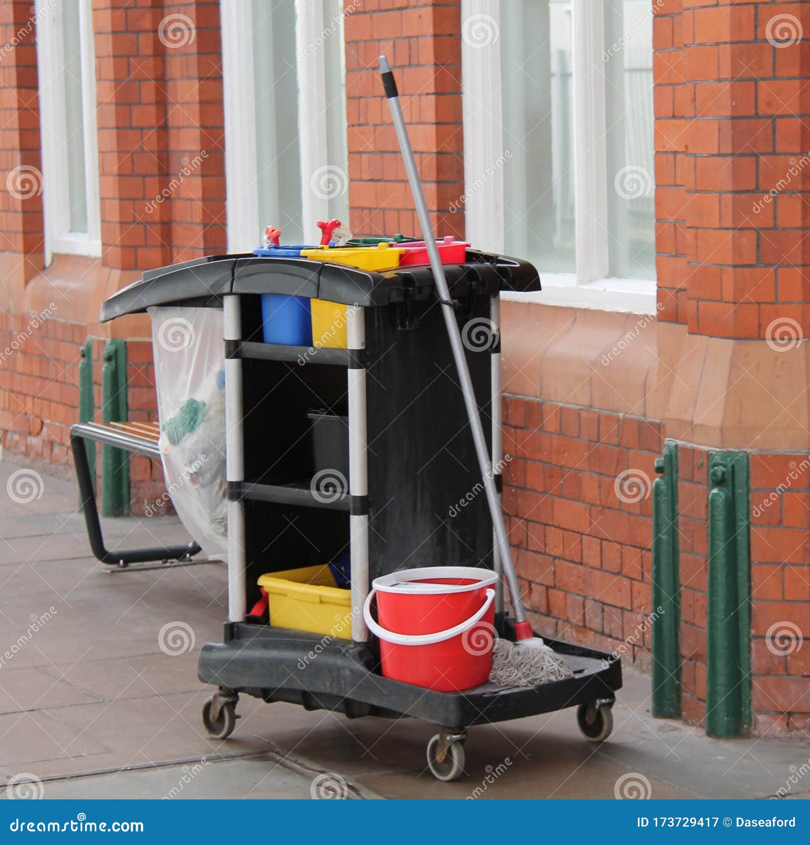 Cleaning Trolley. stock image. Image of clean, materials - 173729417