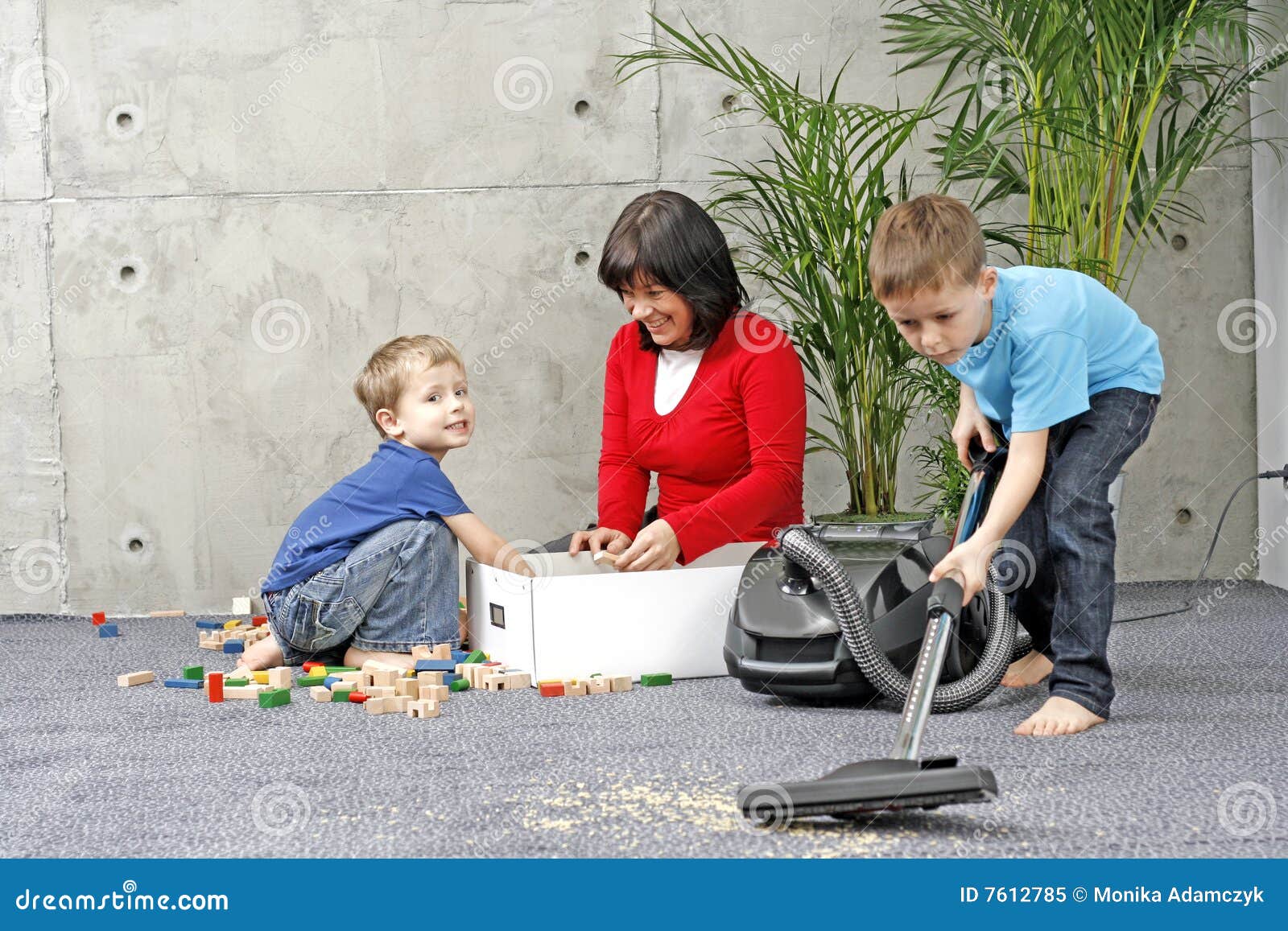 Cleaning up stock image. Image of child, enjoyment, preschooler - 7612785