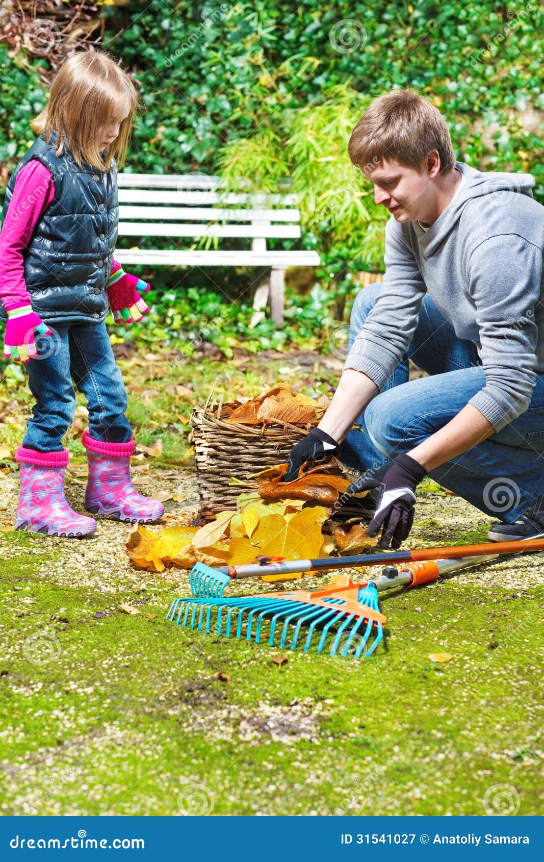 Cleaning Up in the Backyard Stock Image - Image of daughter, embrace ...