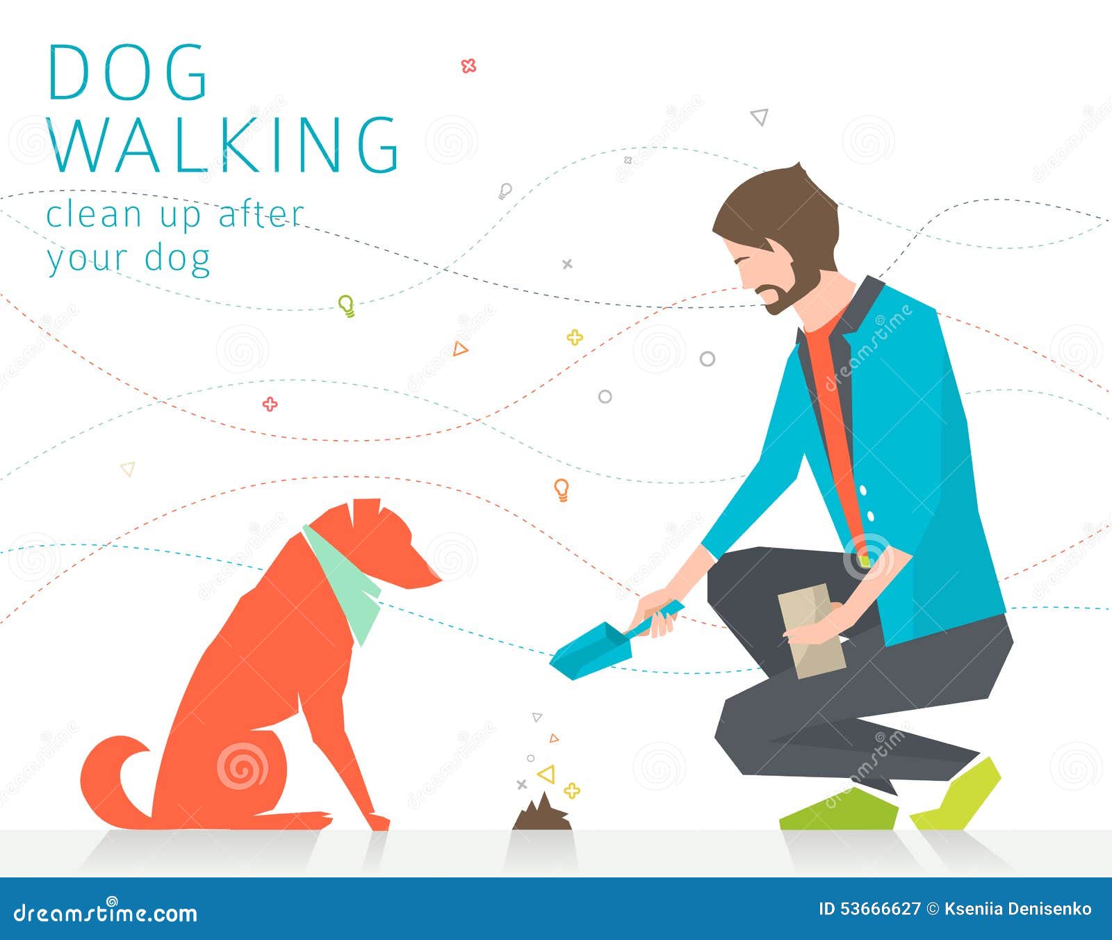 Cleaning up after dog stock vector. Illustration of waste - 53666627