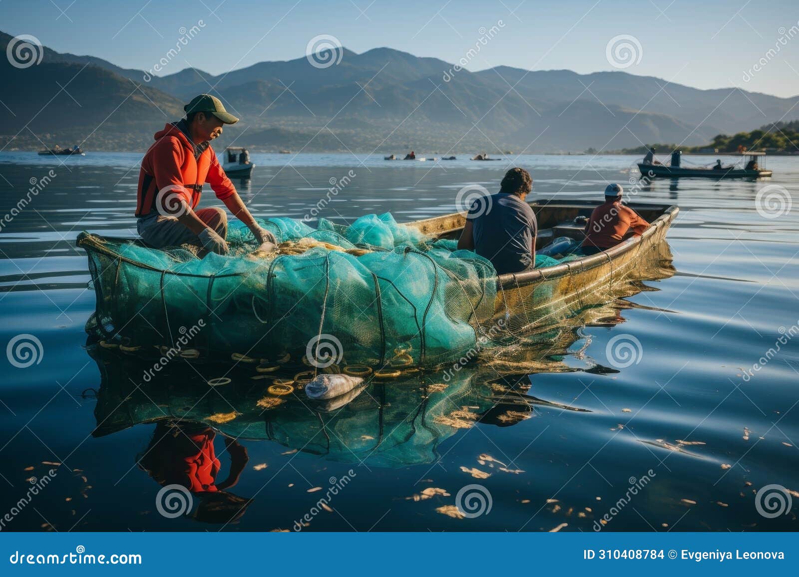 Cleaning Up the Ocean. Ship with Net Removing Plastic and Debris ...