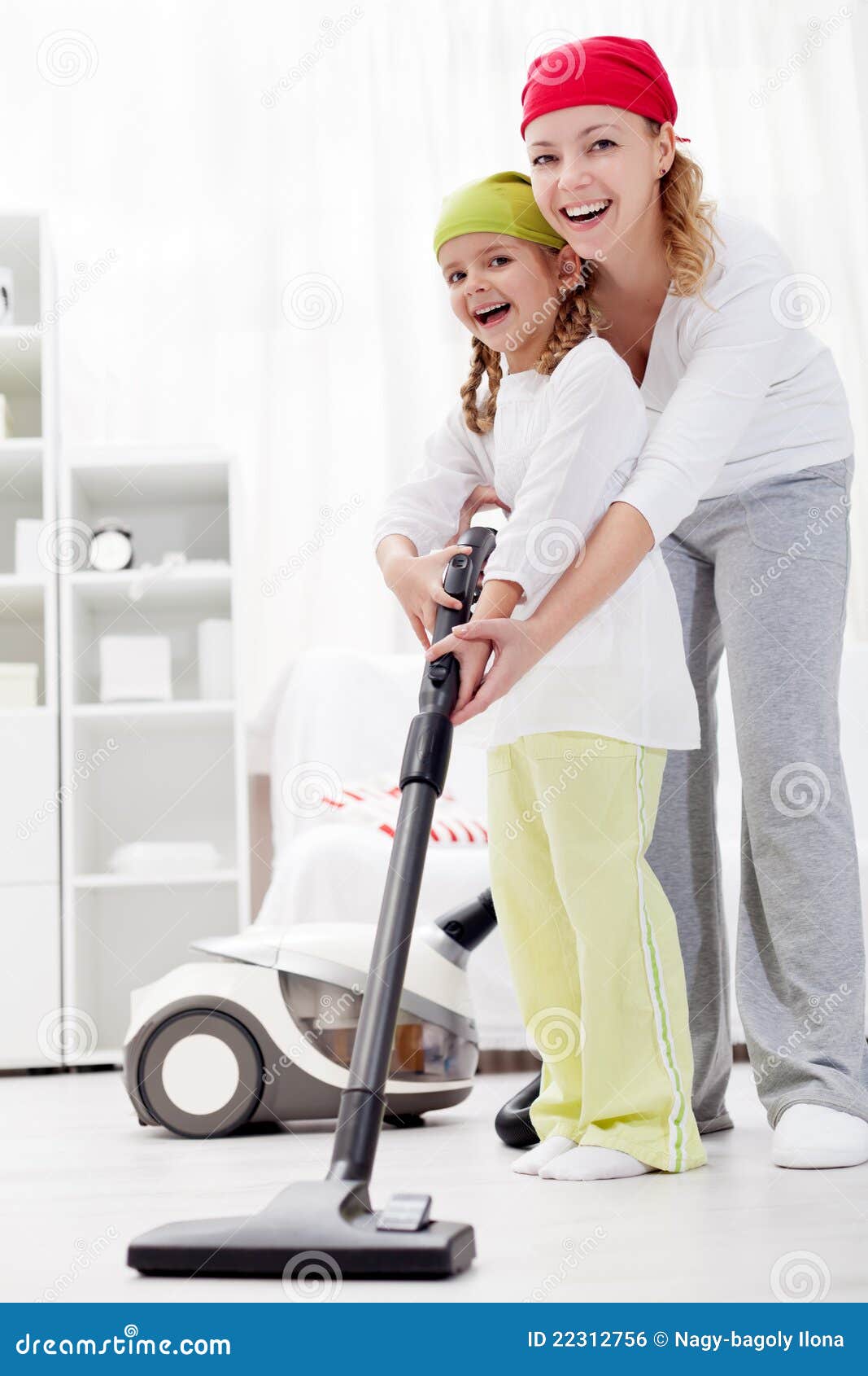 Cleaning Up the Room Together is Fun Stock Photo - Image of hygiene ...
