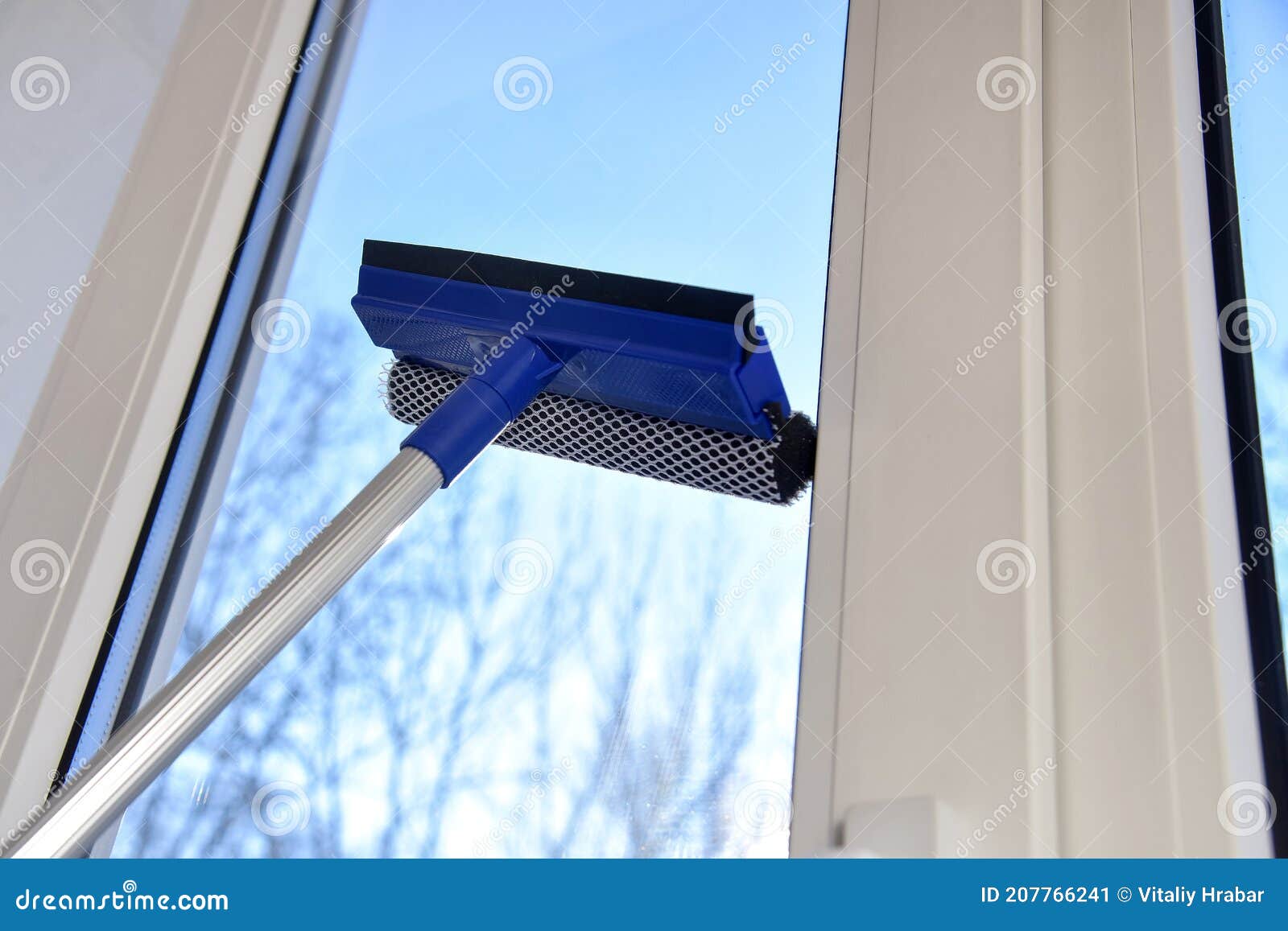Cleaning of Vinyl Plastic Window Stock Image - Image of scrape ...