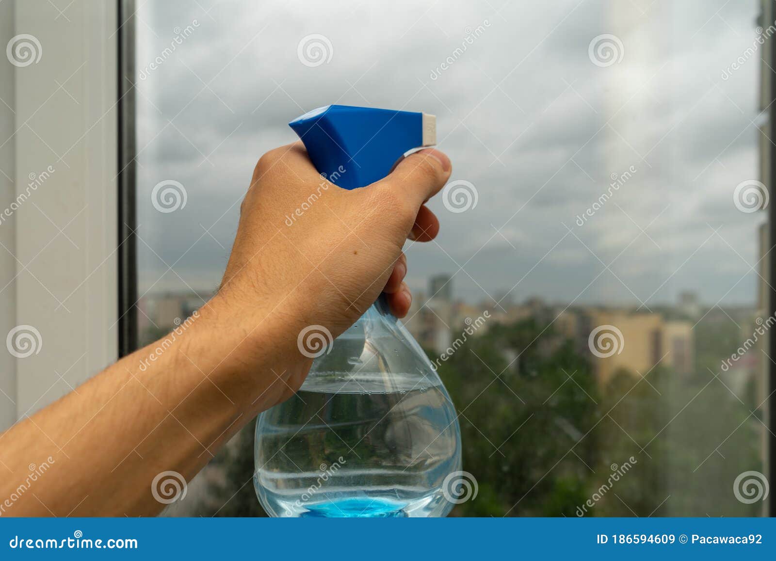 Cleaning and Washing Glass and Windows Stock Image - Image of household ...