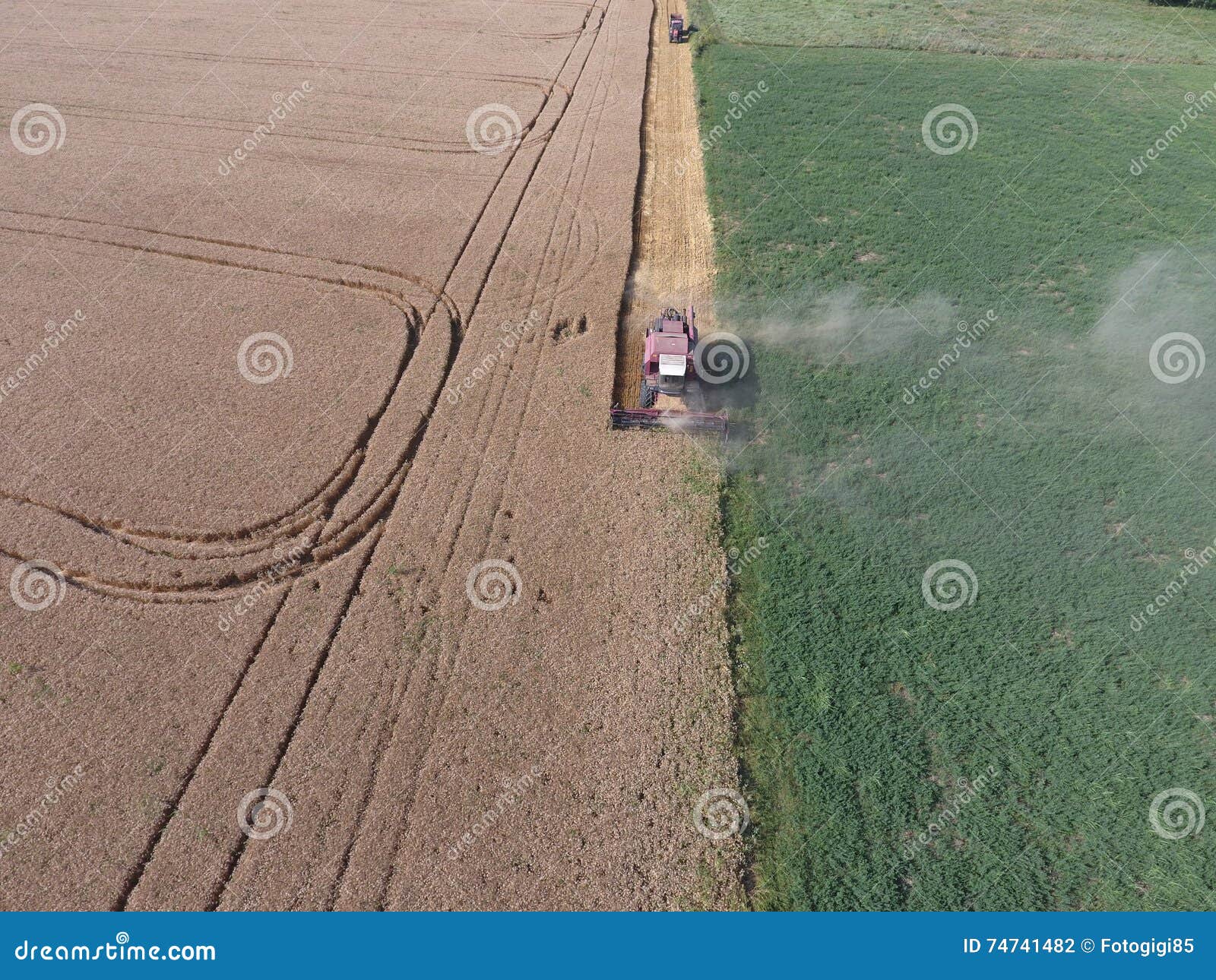 Cleaning wheat harvester stock photo. Image of rustic - 74741482