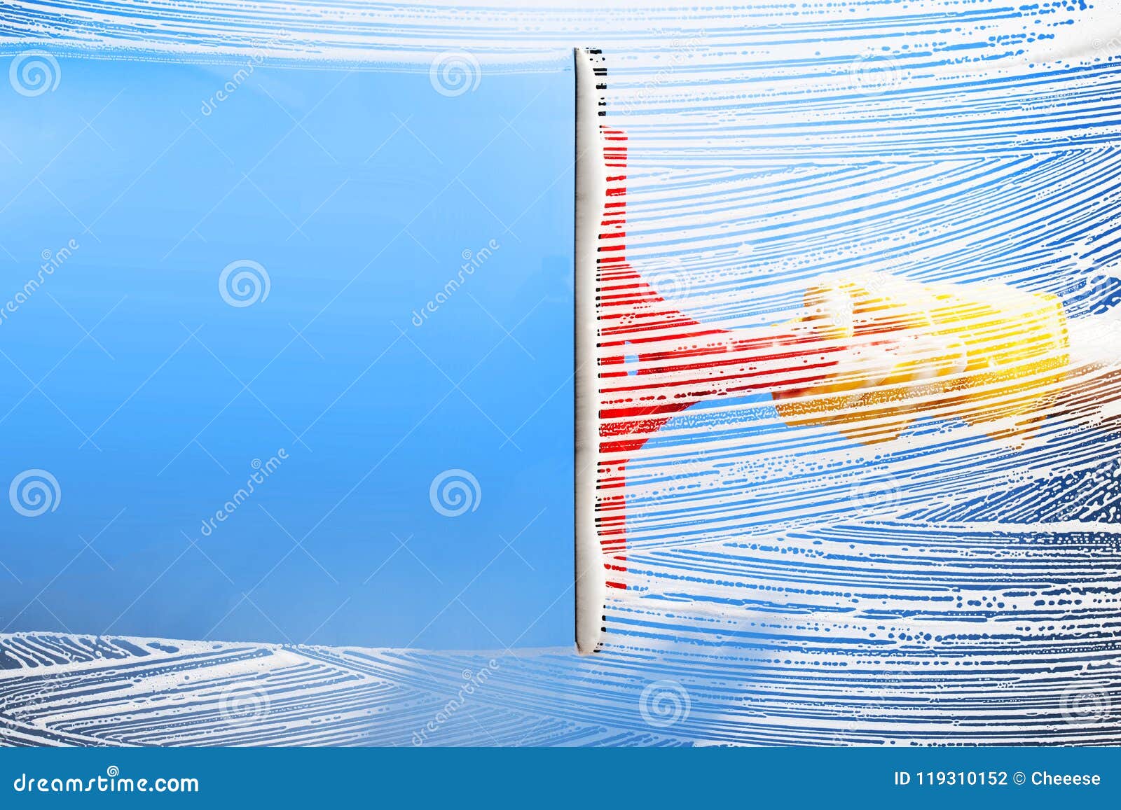 Cleaning Window with Squeegee Blue Sky Stock Photo - Image of home ...