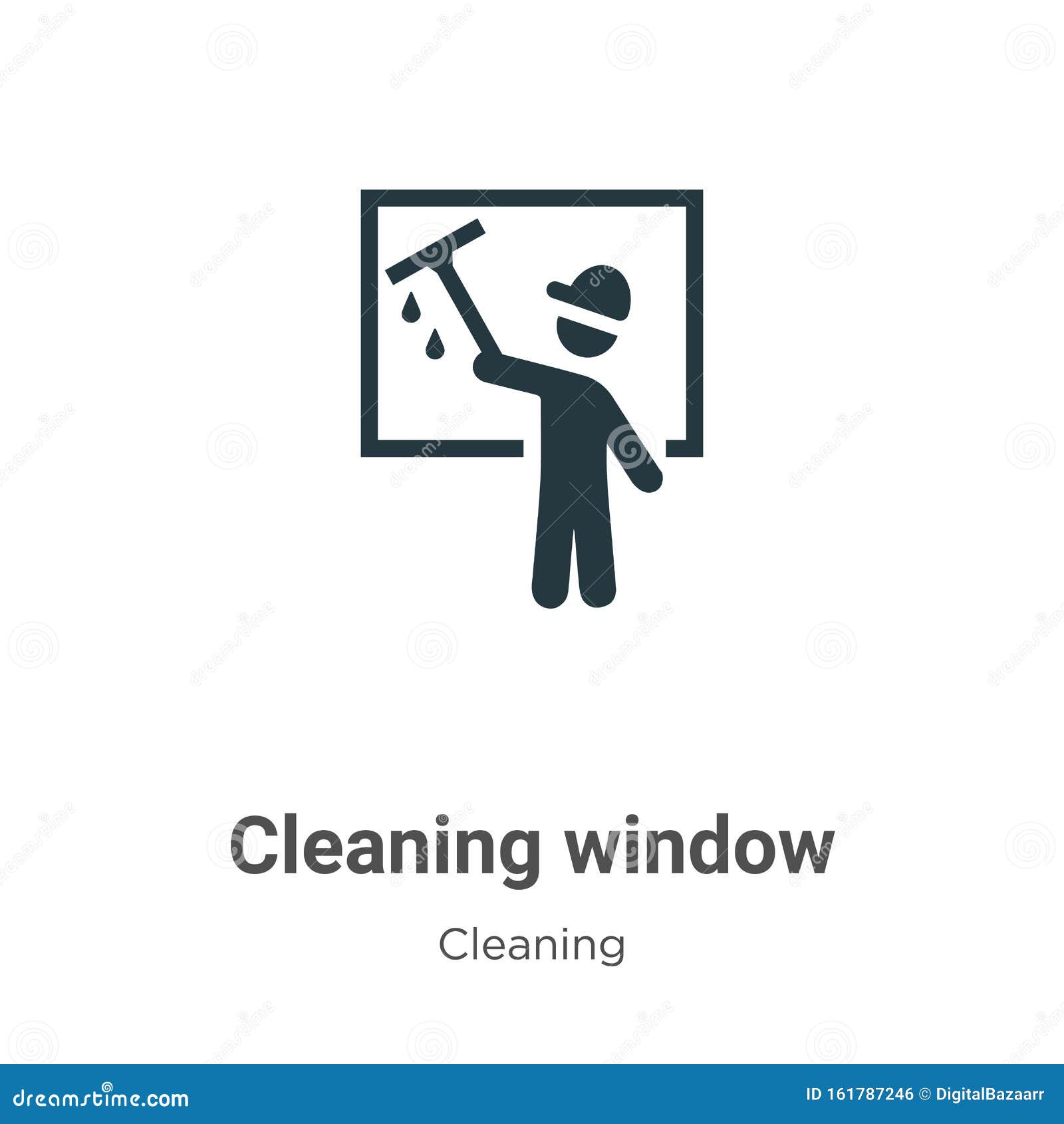 Cleaning Window Vector Icon on White Background. Flat Vector Cleaning ...