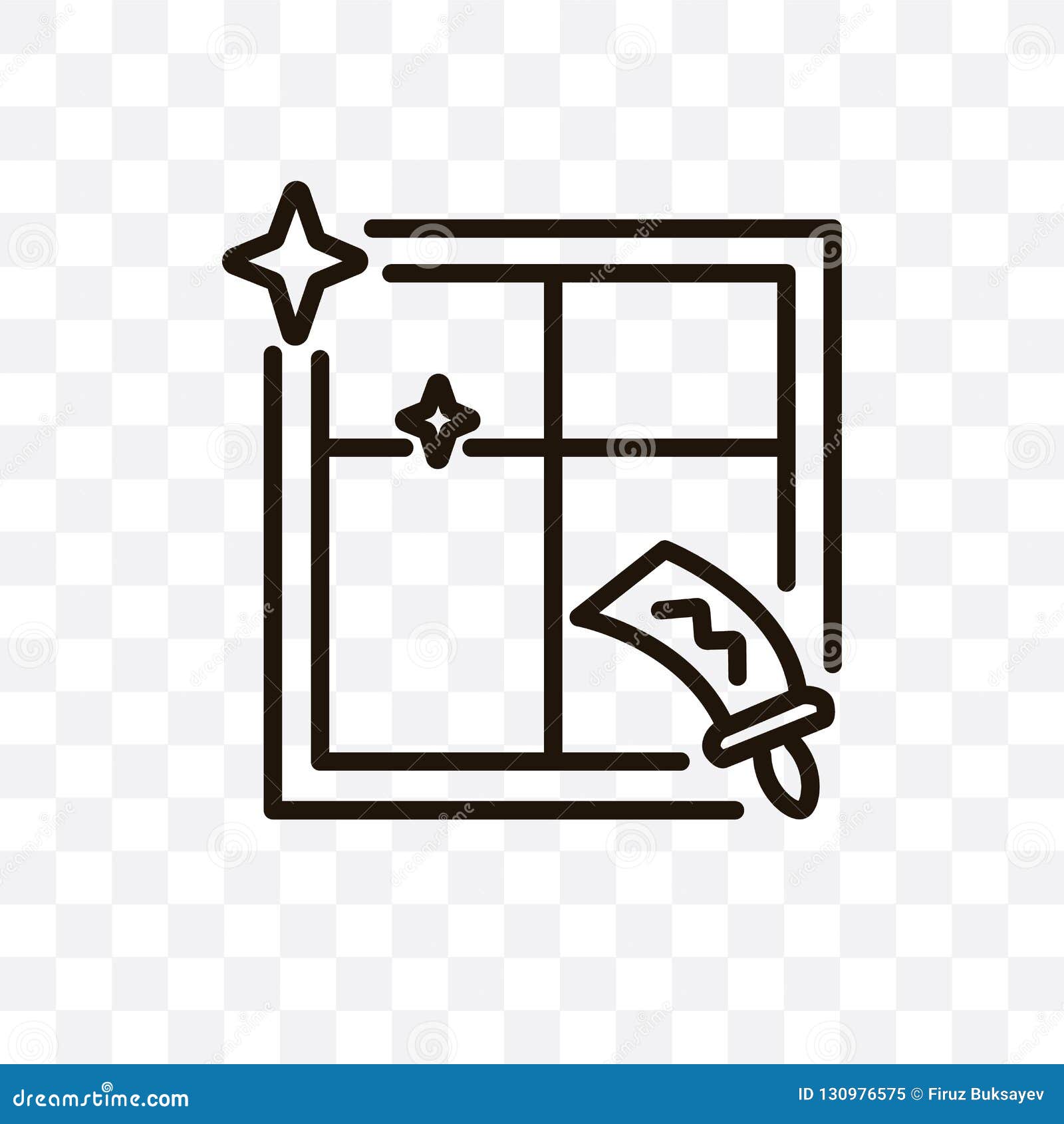 Cleaning Window Vector Linear Icon Isolated on Transparent Background ...