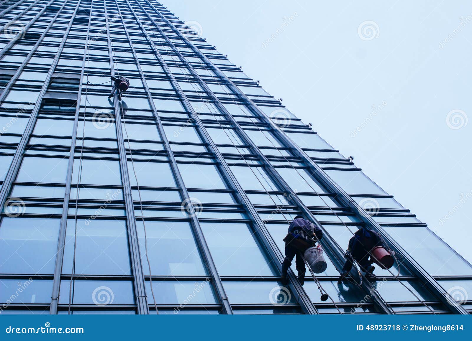 Cleaning windows stock photo. Image of climb, building - 48923718