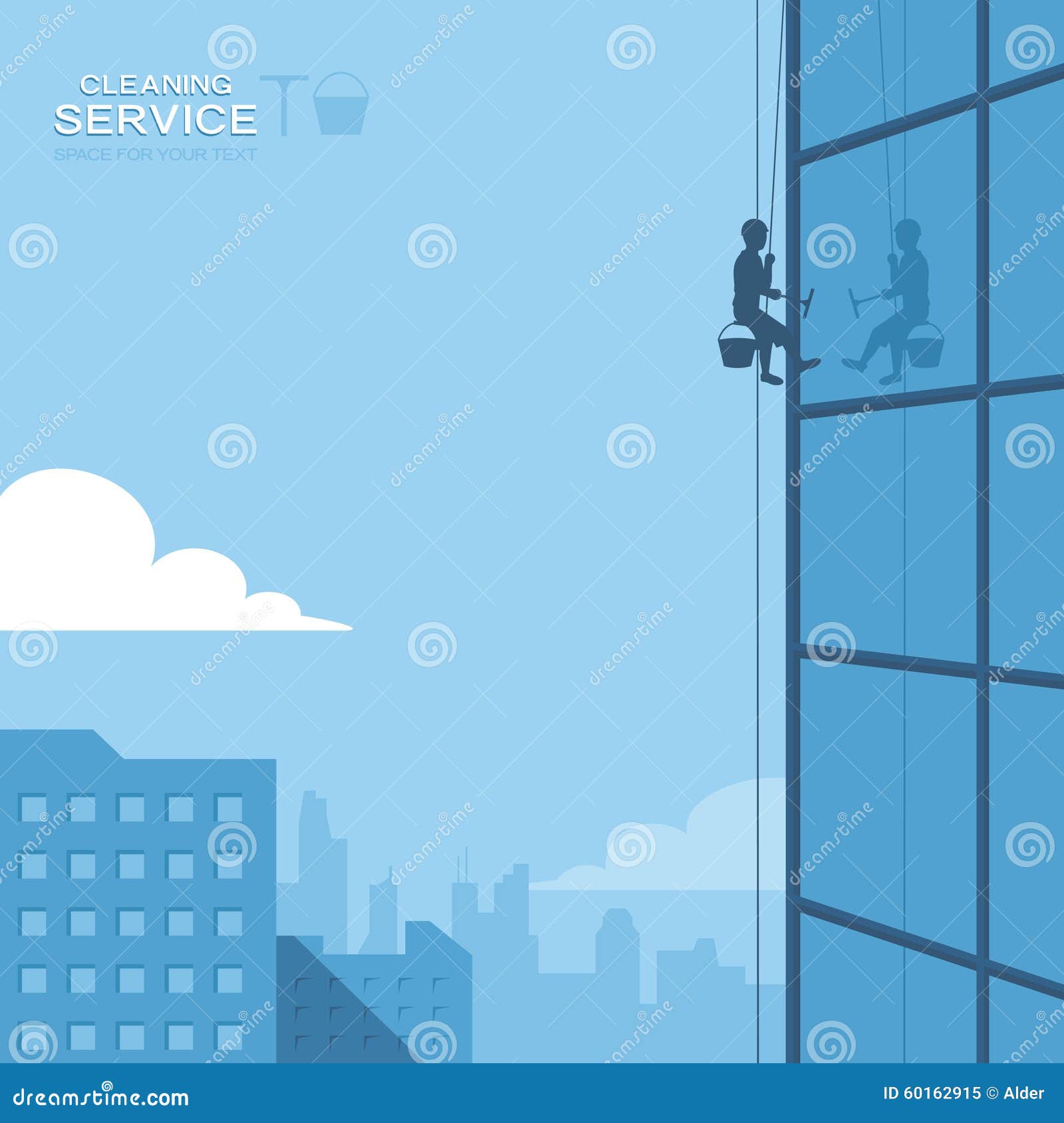 Cleaning Windows Landing Page Template, Professional Worker In Uniform ...