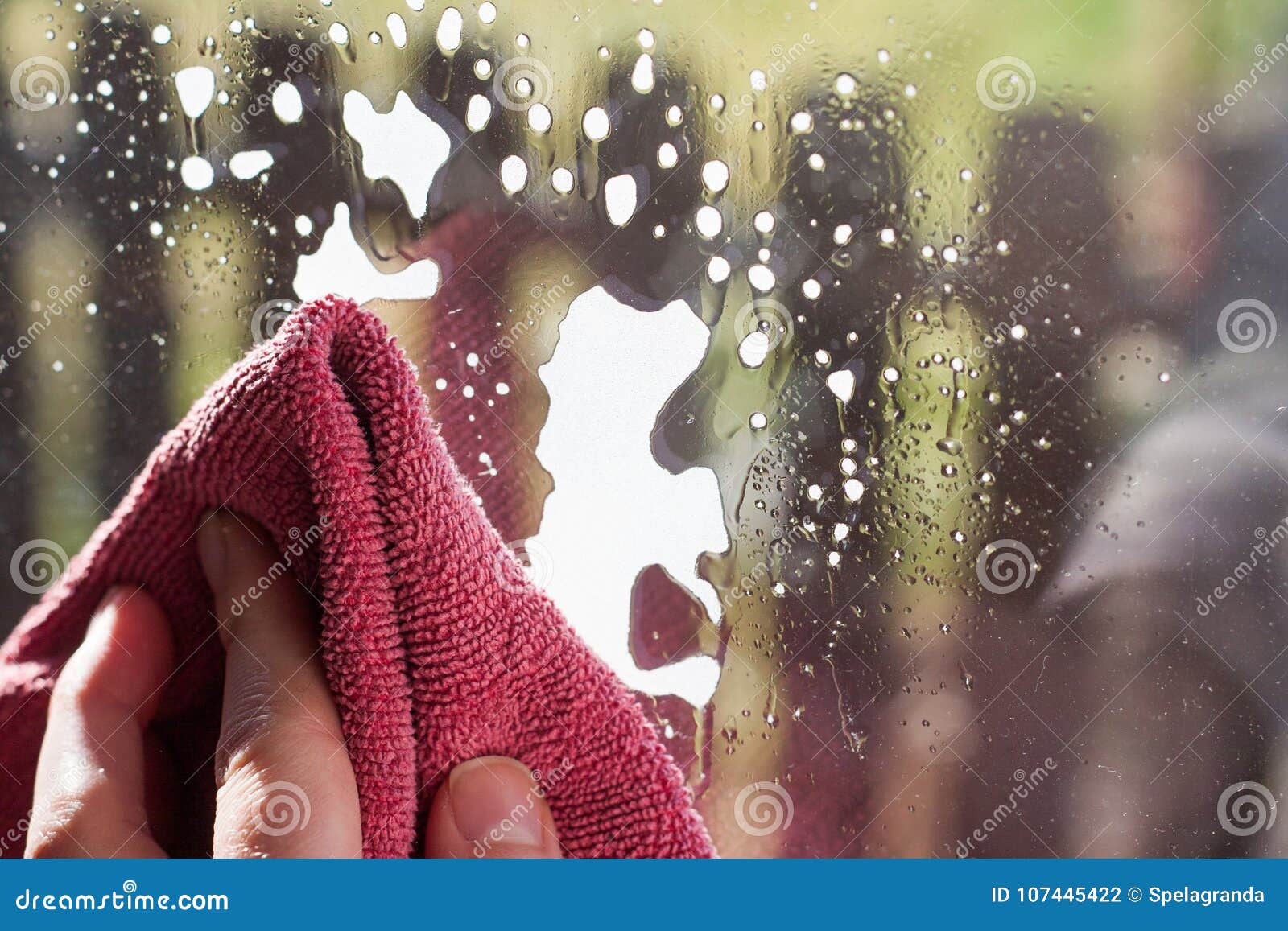 Cleaning Glass Door Handles With An Antiseptic Wet Wipe. Sanitize ...