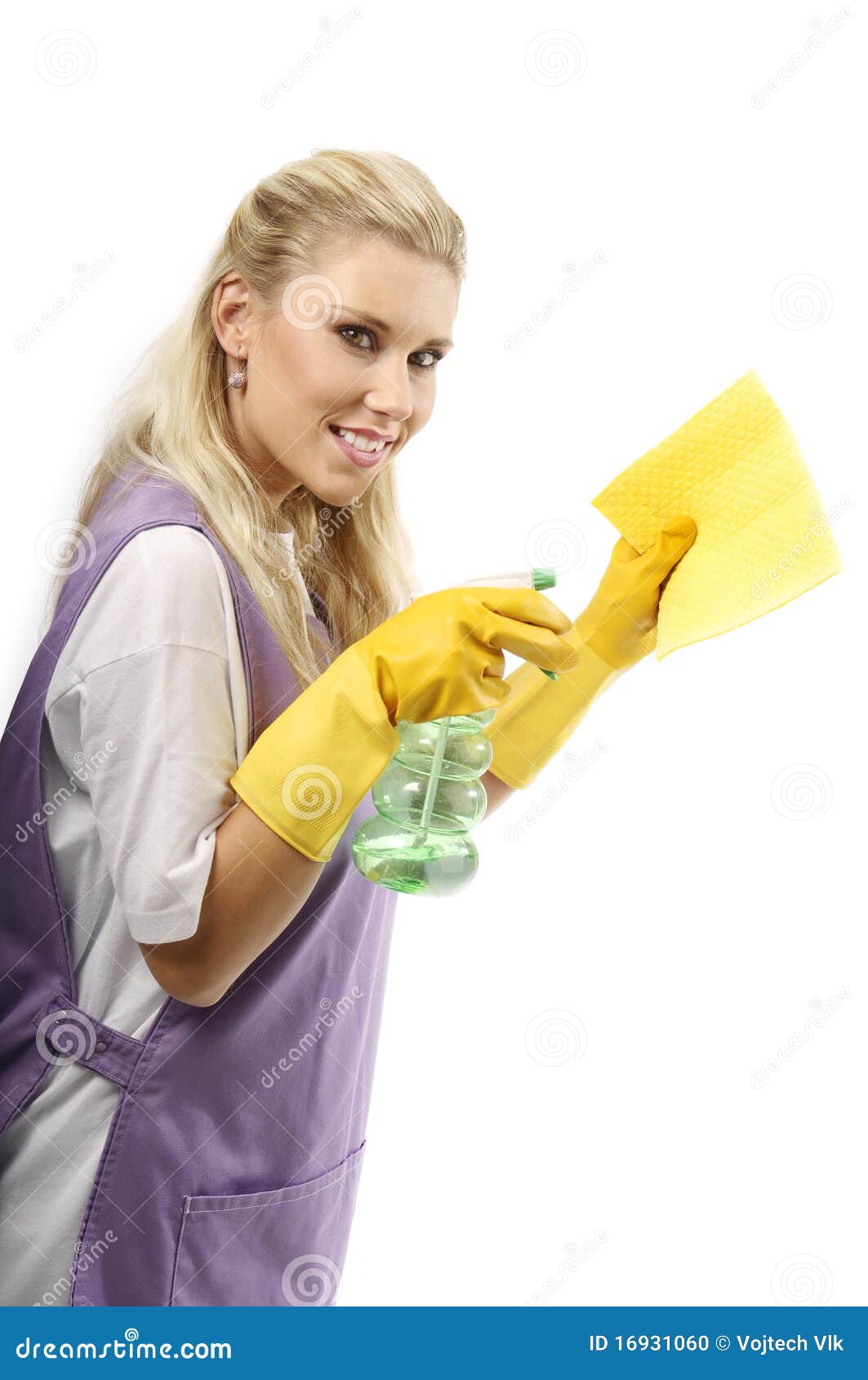 Cleaning woman stock photo. Image of smile, service, bottle - 16931060