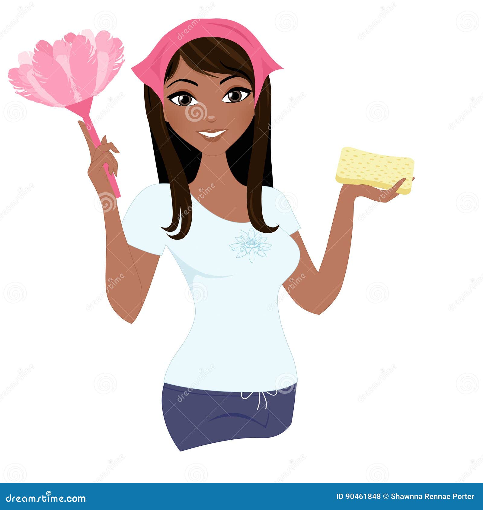 Cleaning Lady Cartoon Mascot Vector Illustration | CartoonDealer.com ...