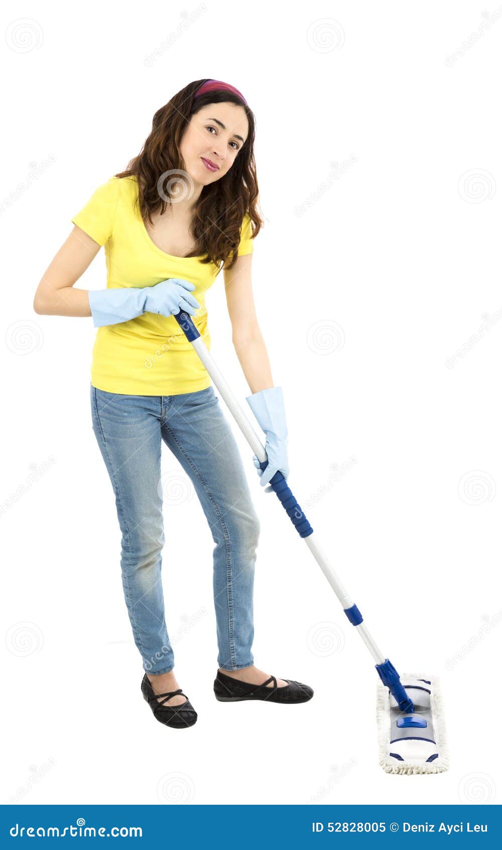 Cleaning Woman Sweeping the Ground Stock Image - Image of friendly ...