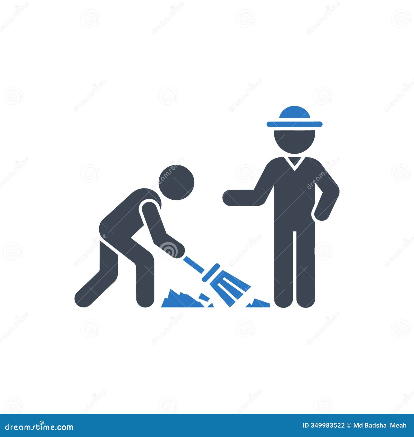 Cleaning Work Supervision Icon Stock Illustration - Illustration of ...