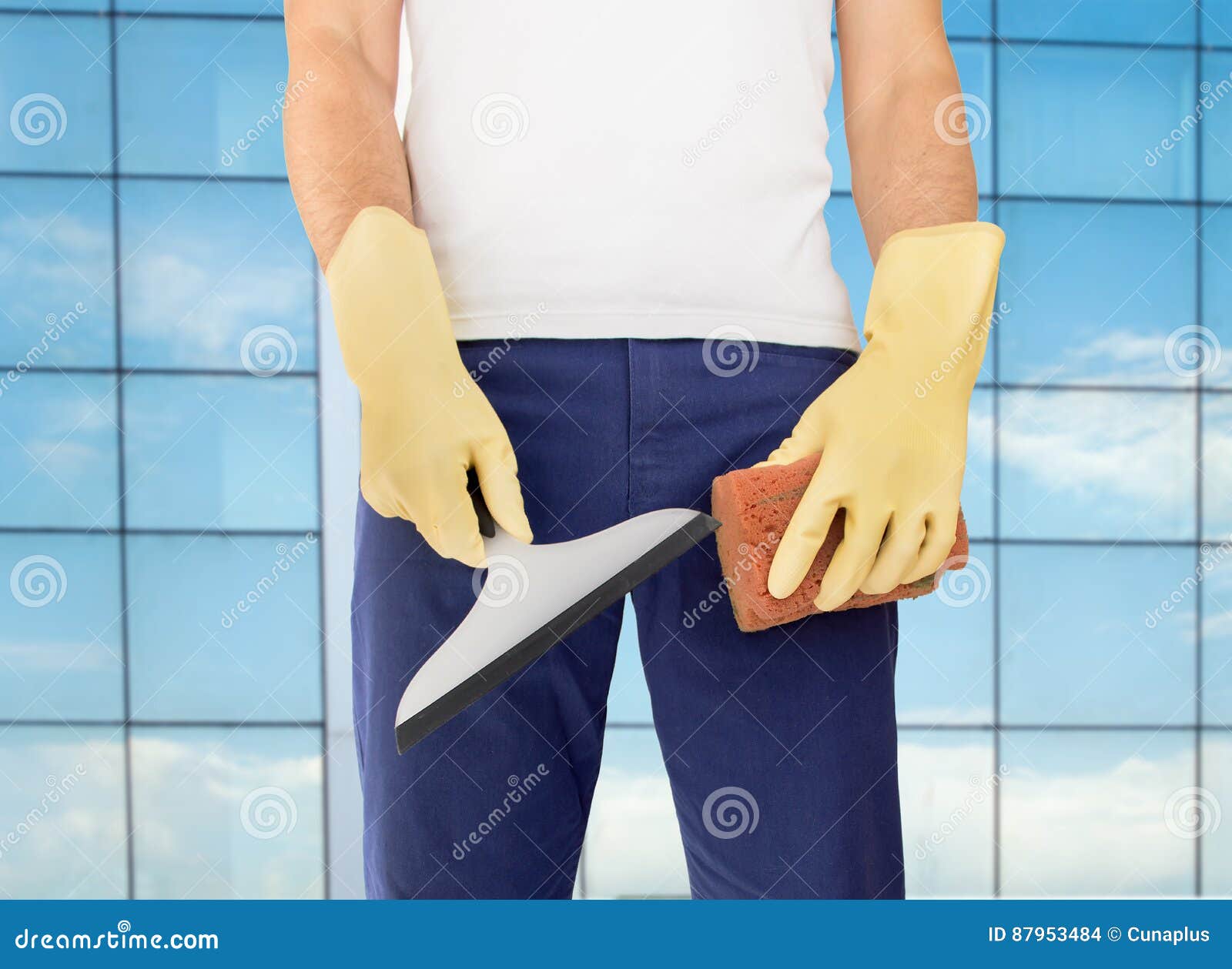 Cleaning Worker Working on the Building Stock Photo - Image of adult ...