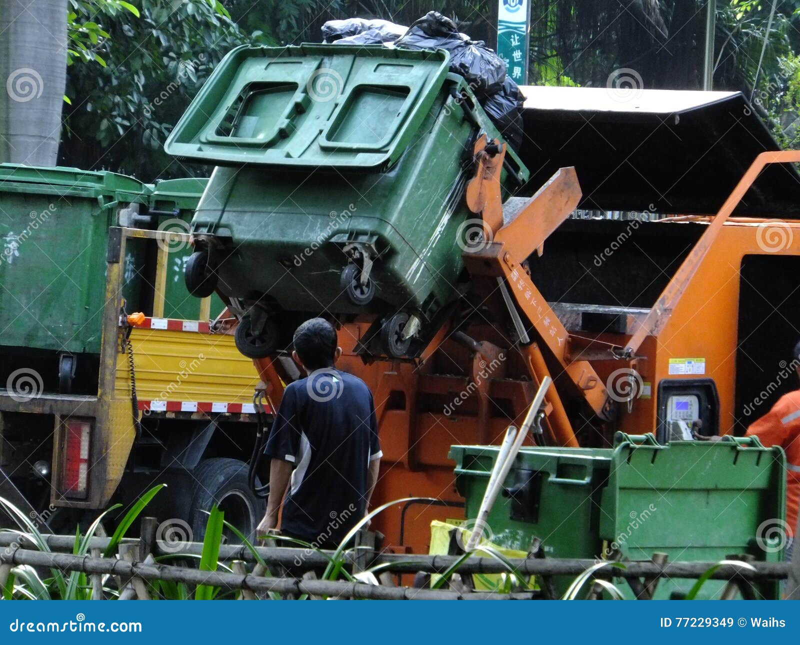 Cleaning Workers at the Garbage Transfer Station Editorial Stock Image ...