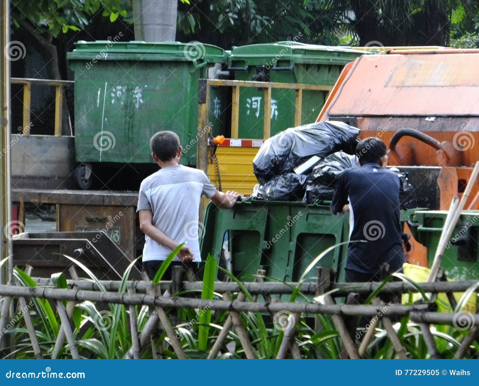 Cleaning Workers at the Garbage Transfer Station Editorial Image ...