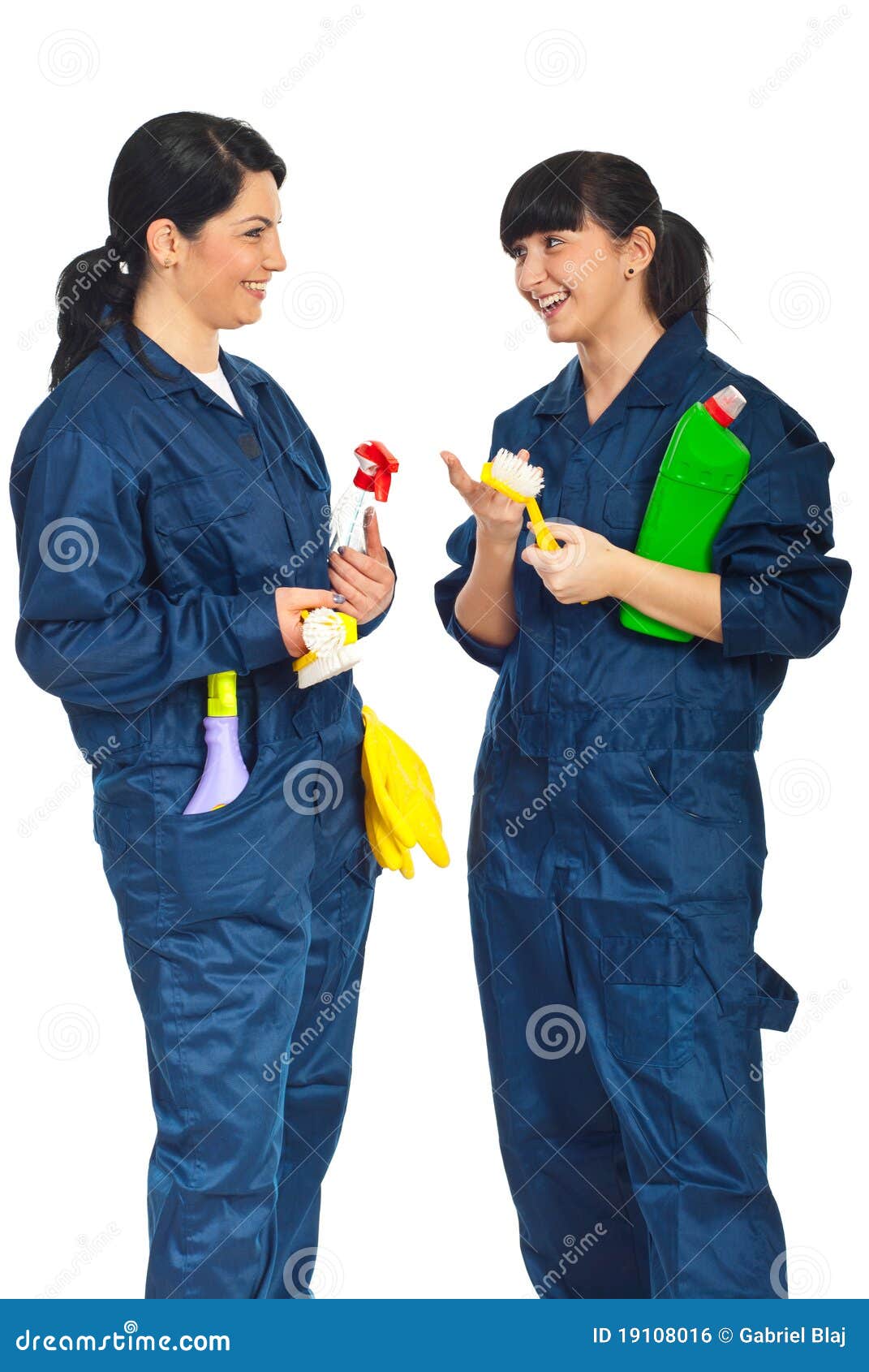 Cleaning Workers Women Having Conversation Stock Photo - Image of ...