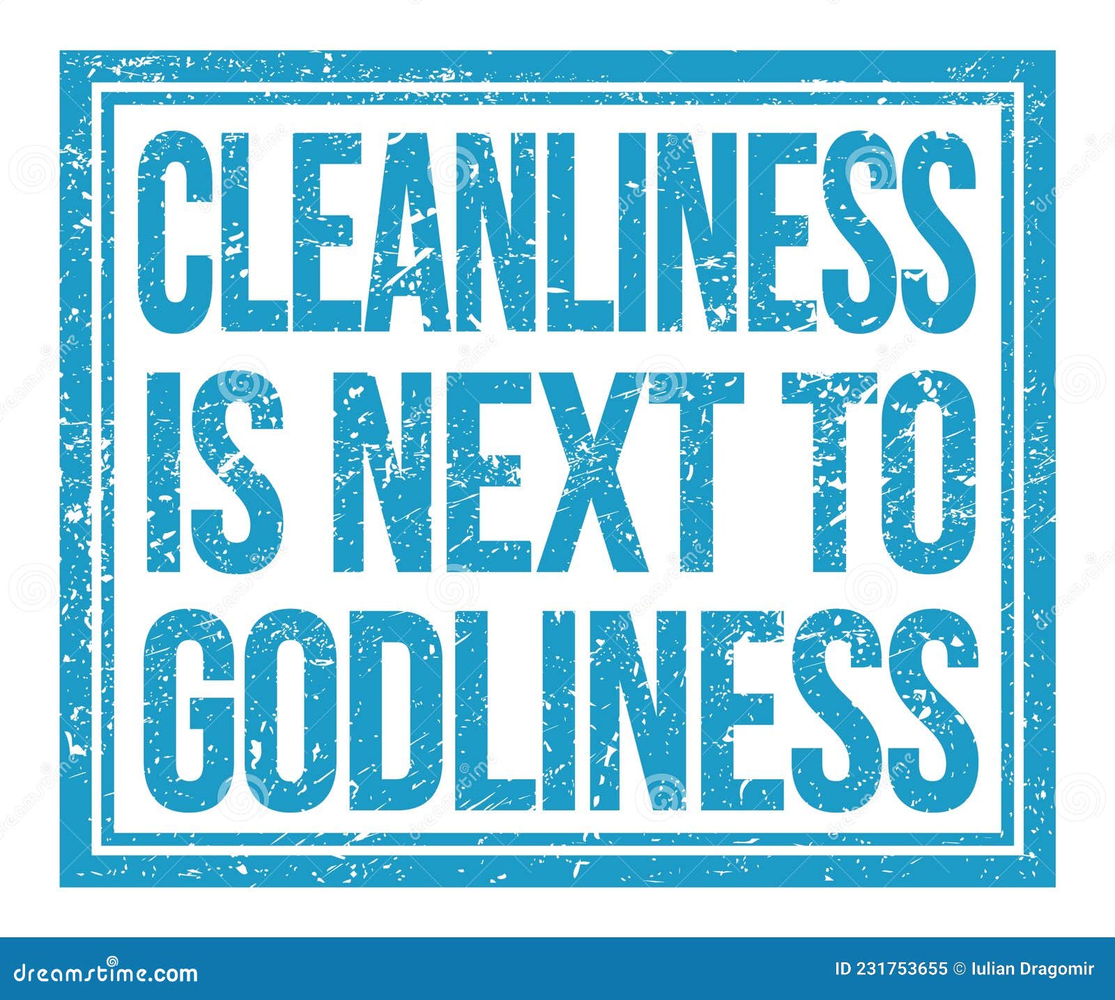 CLEANLINESS IS NEXT TO GODLINESS, Words On Red Stamp Sign Stock ...