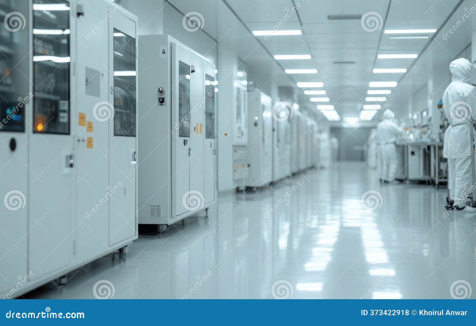 Cleanroom With High-tech Medical Robots Working On A Patient Stock ...