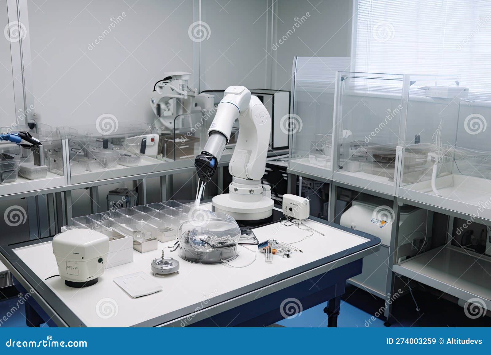 Cleanroom Robot, Equipped with Precision Instruments and Tools for ...