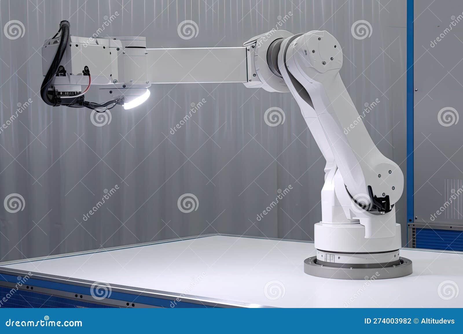 Cleanroom Robot With Gripper Arm And Inspection Light, Checking For Any ...