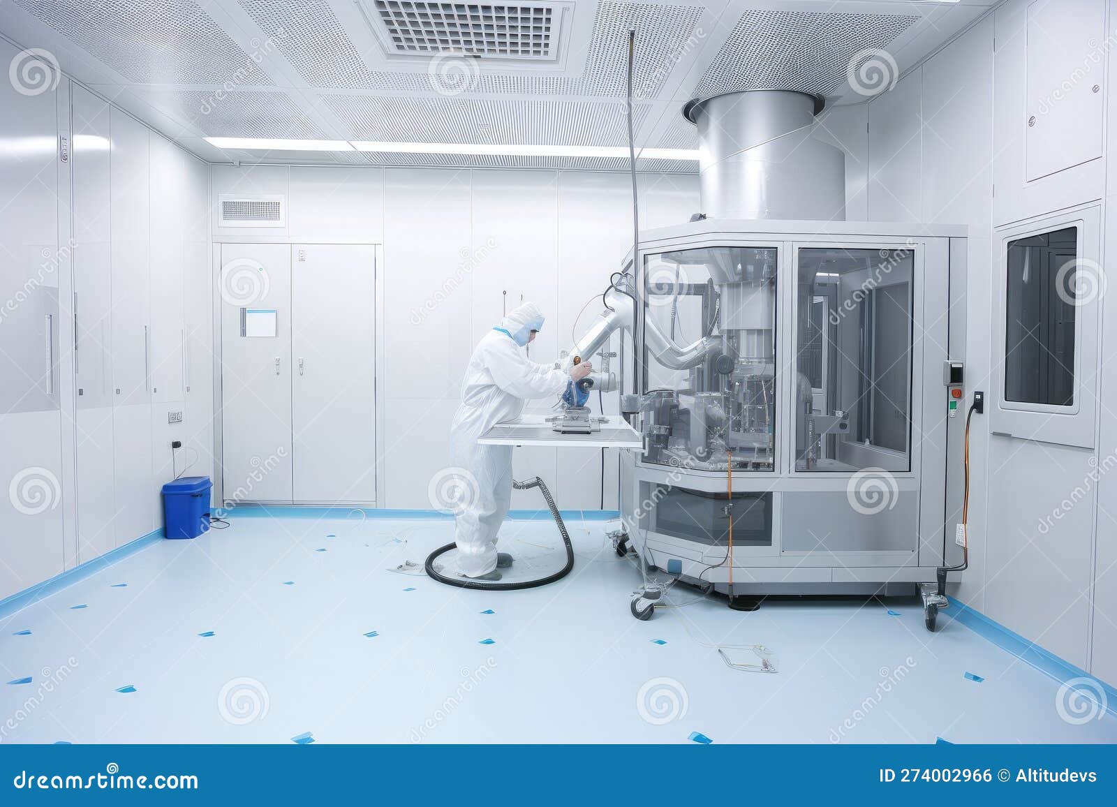Cleanroom with Robot Performing Precise and Delicate Stock Illustration ...
