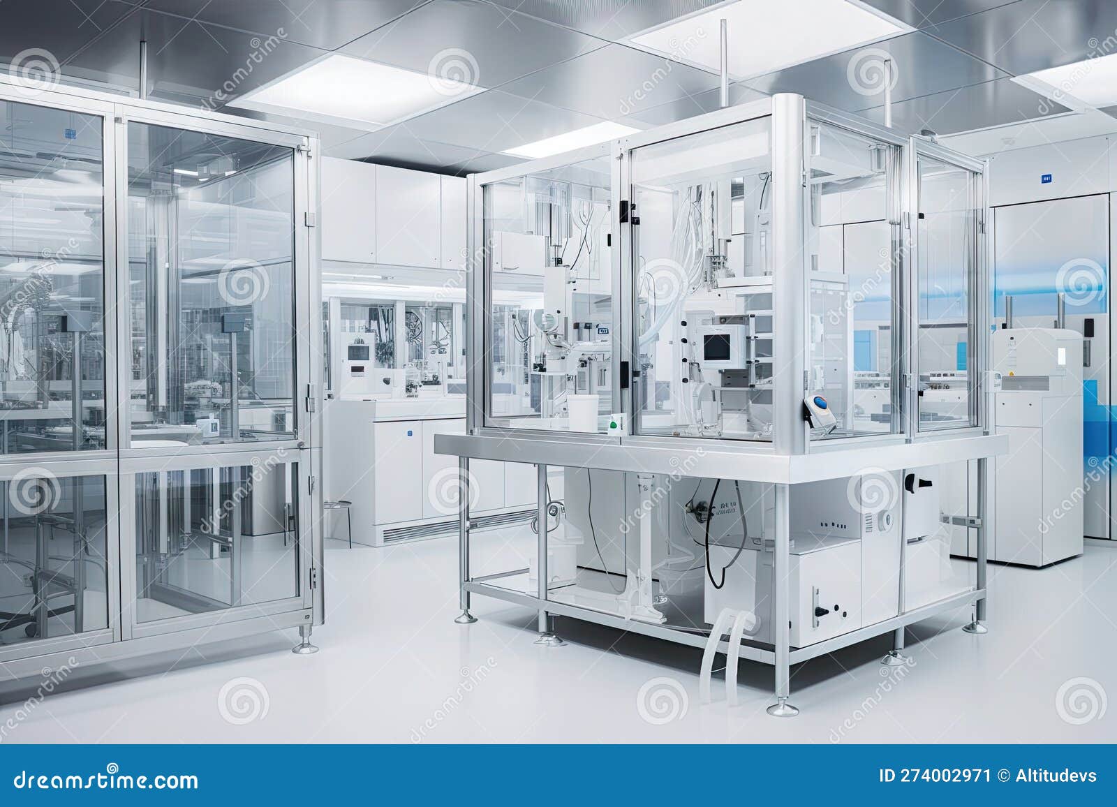 Cleanroom with Robot Performing Precise and Delicate Stock Image ...