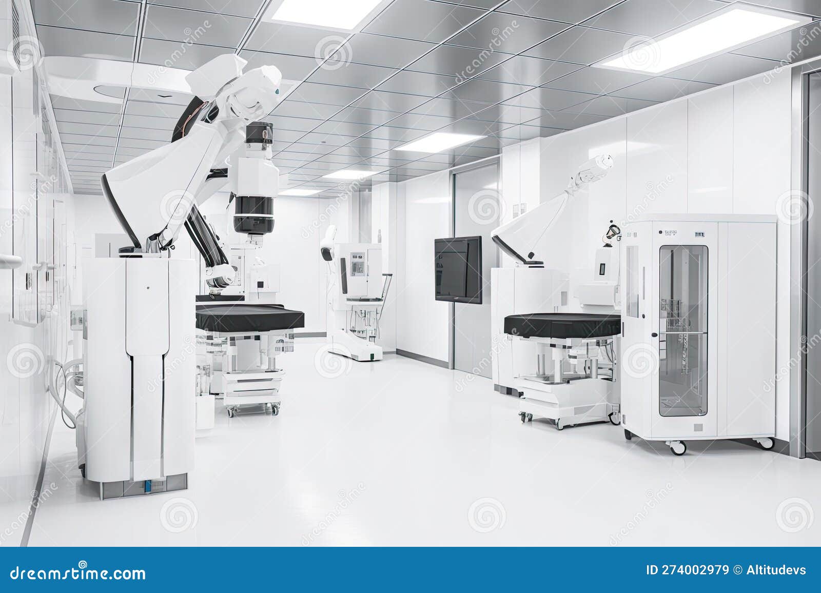 Cleanroom With Robot Performing Precise And Delicate Stock Image ...