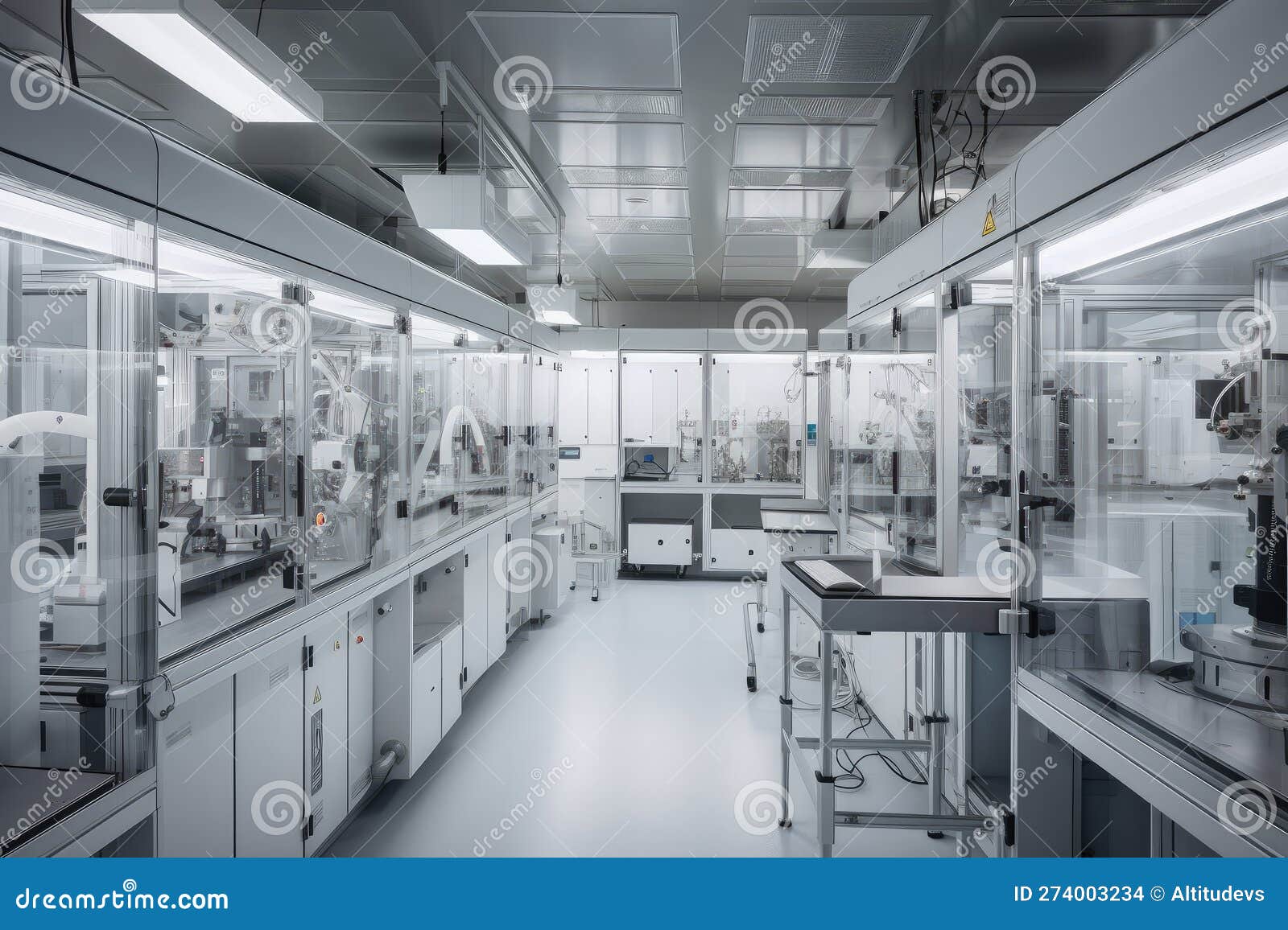 Cleanroom with Robotic Arms Using Delicate Instruments To Perform ...
