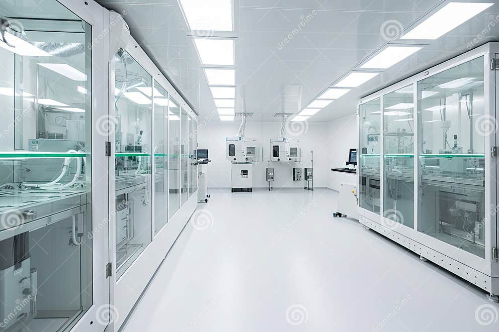 Cleanroom with Robots Performing Complex and Delicate Procedures in a ...