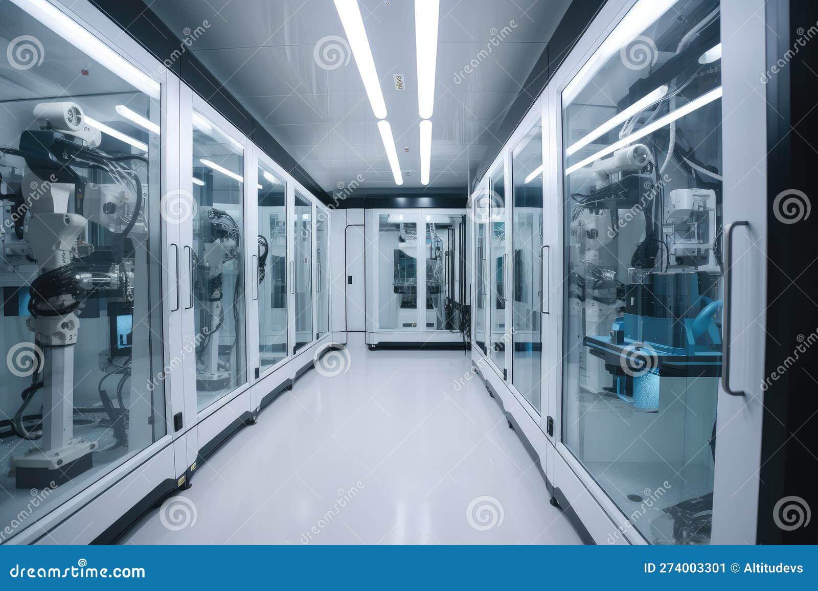 Cleanroom with Robots Performing Delicate and Intricate Stock ...