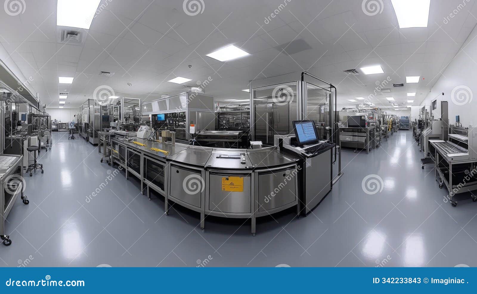 Cleanroom with Stainless Steel Workstations and Equipment Stock ...