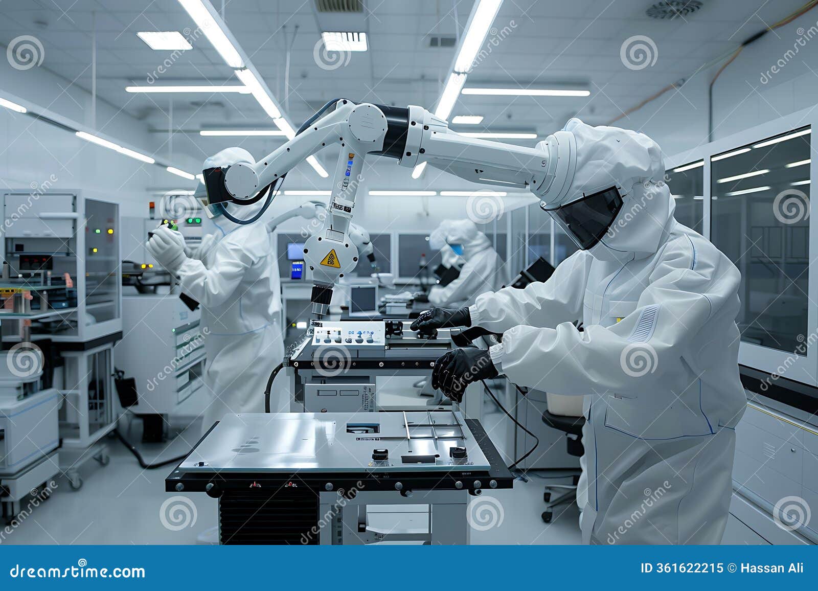 Cleanroom With Robotic System For Sample Collection And Testing Royalty ...