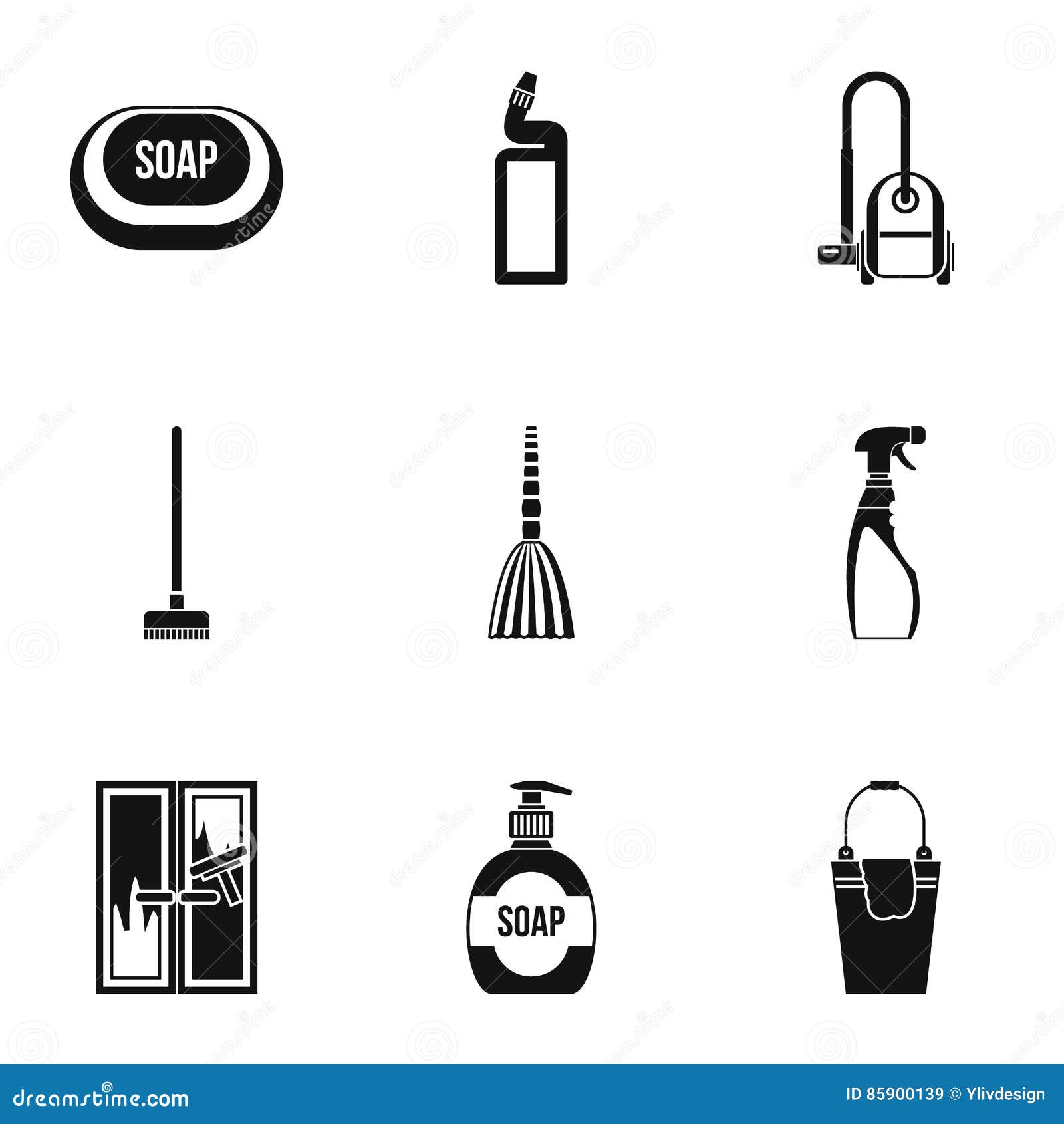 Cleansing Icons Set, Simple Style Stock Vector - Illustration of house ...