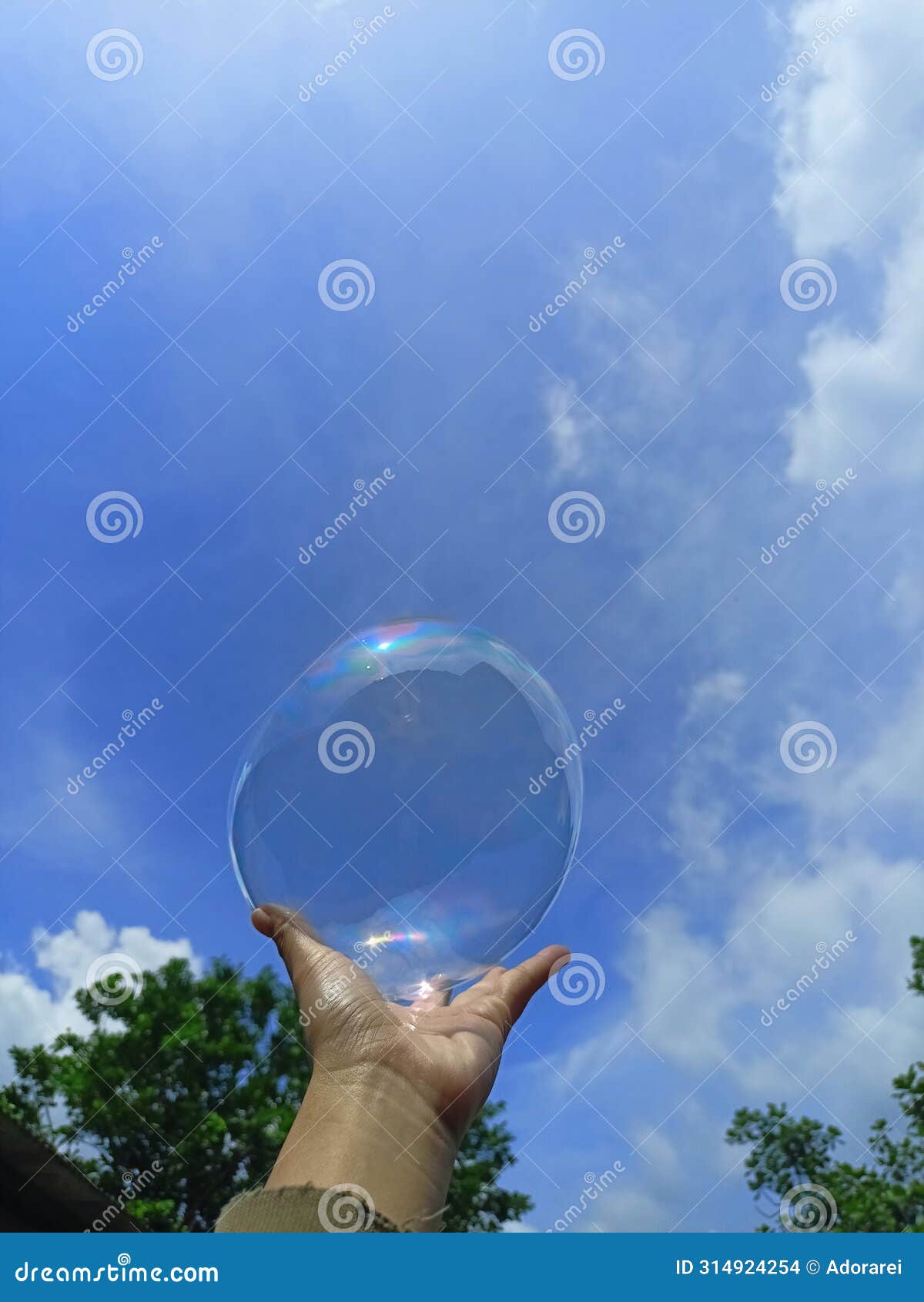 Clear Big Bubble in the Sky Stock Photo - Image of clear, background ...