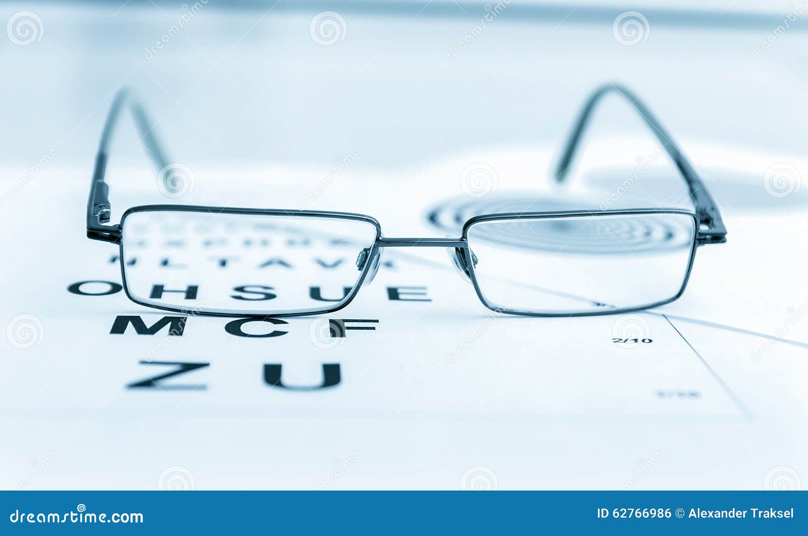 Clear Black Modern Glasses on a Eye Sight Test Stock Photo - Image of ...