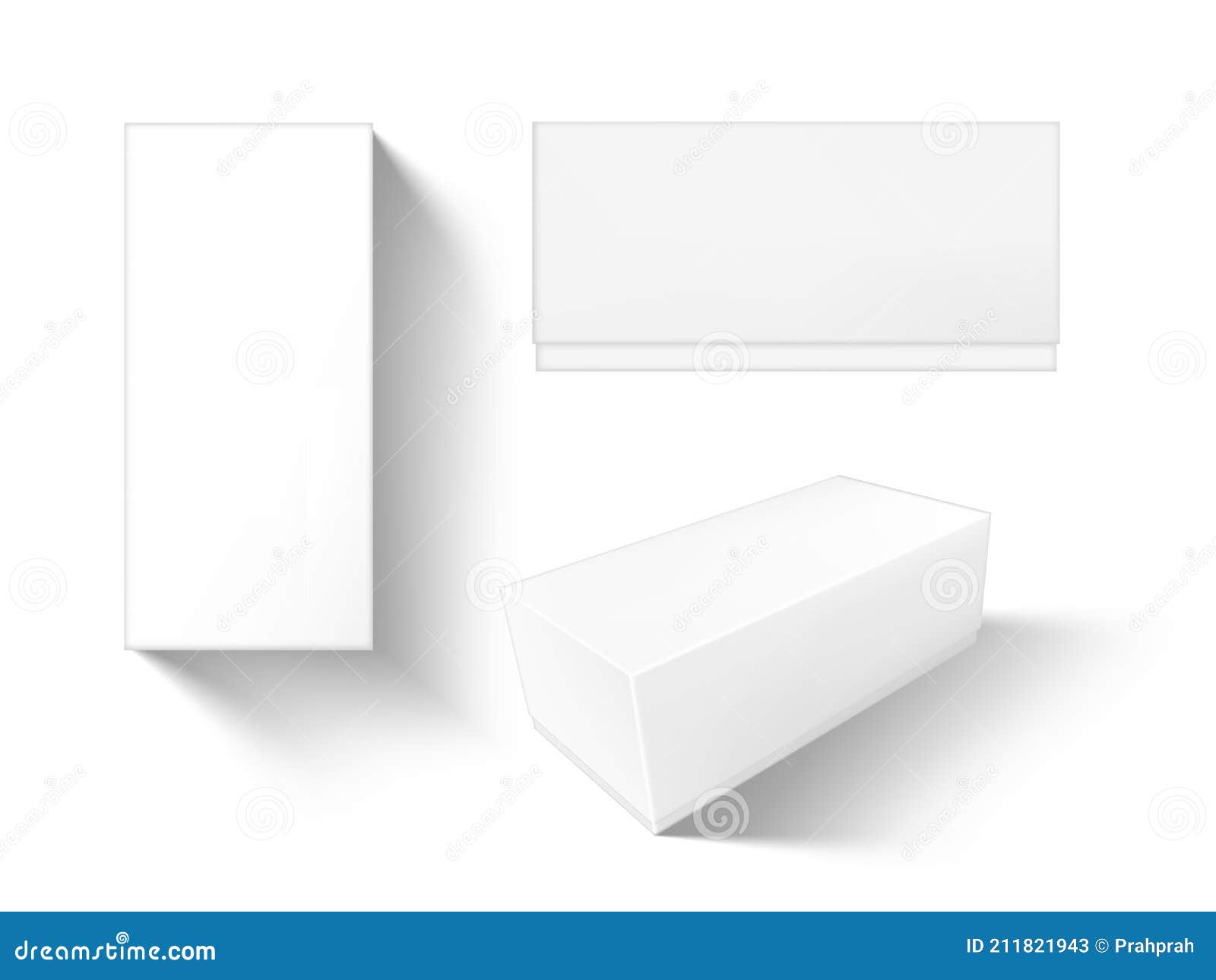 Clear Blank White Product Box. Top, Side and 3D Stock Vector ...