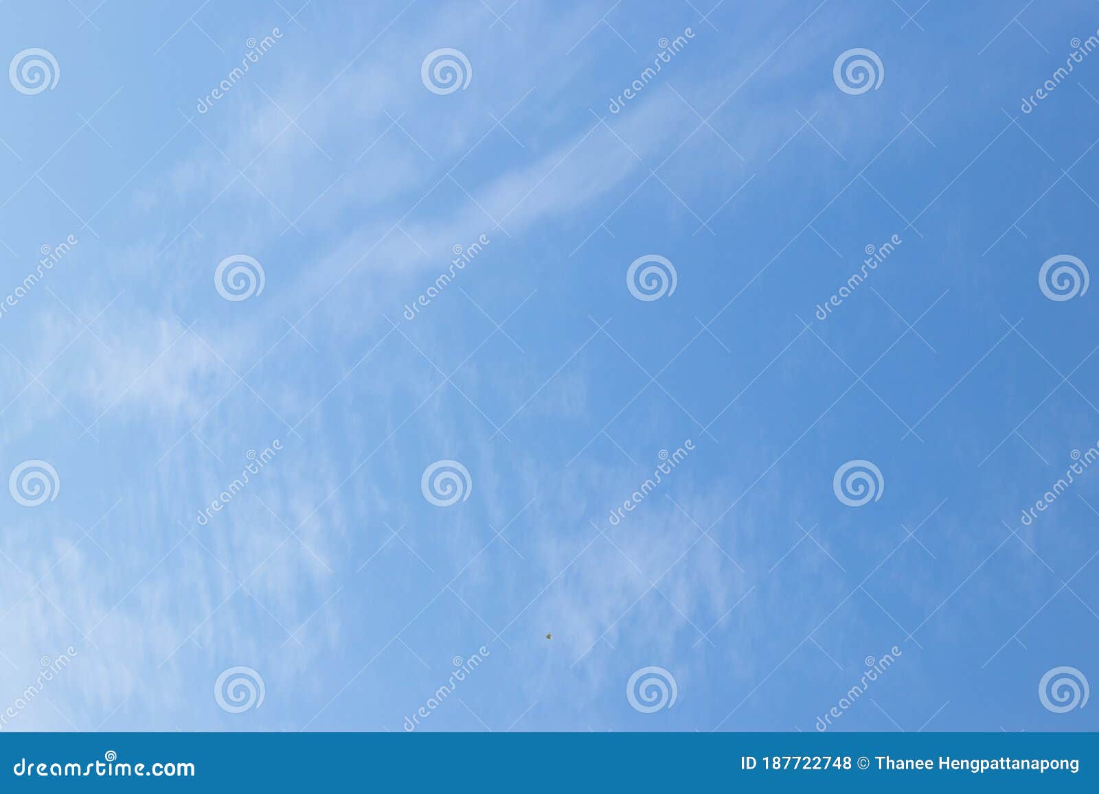 Clear Blue Sky with White Cloud Background Stock Photo - Image of ...