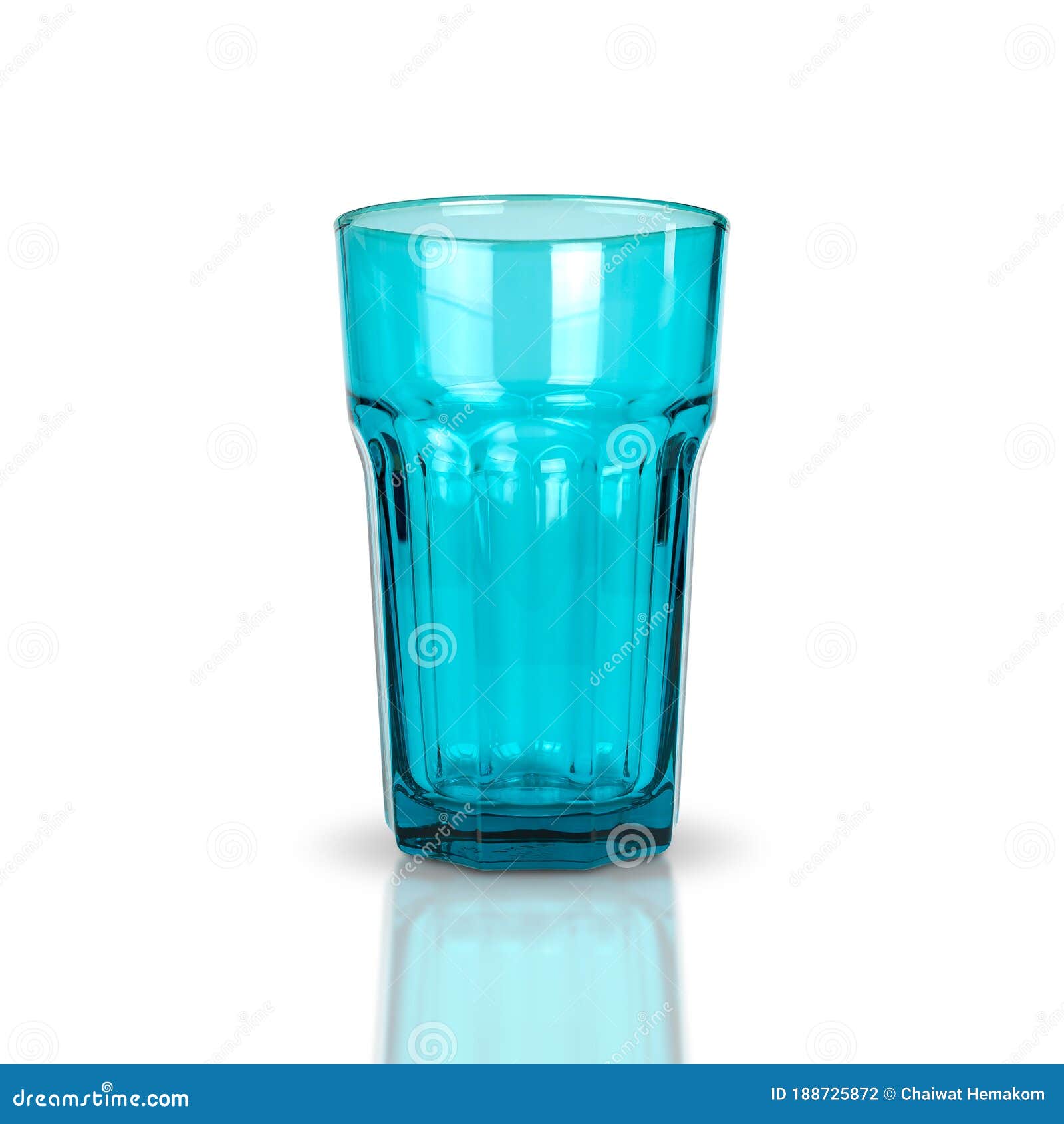 Clear Blue Glass Isolated on White Background. with Clipping Paths ...