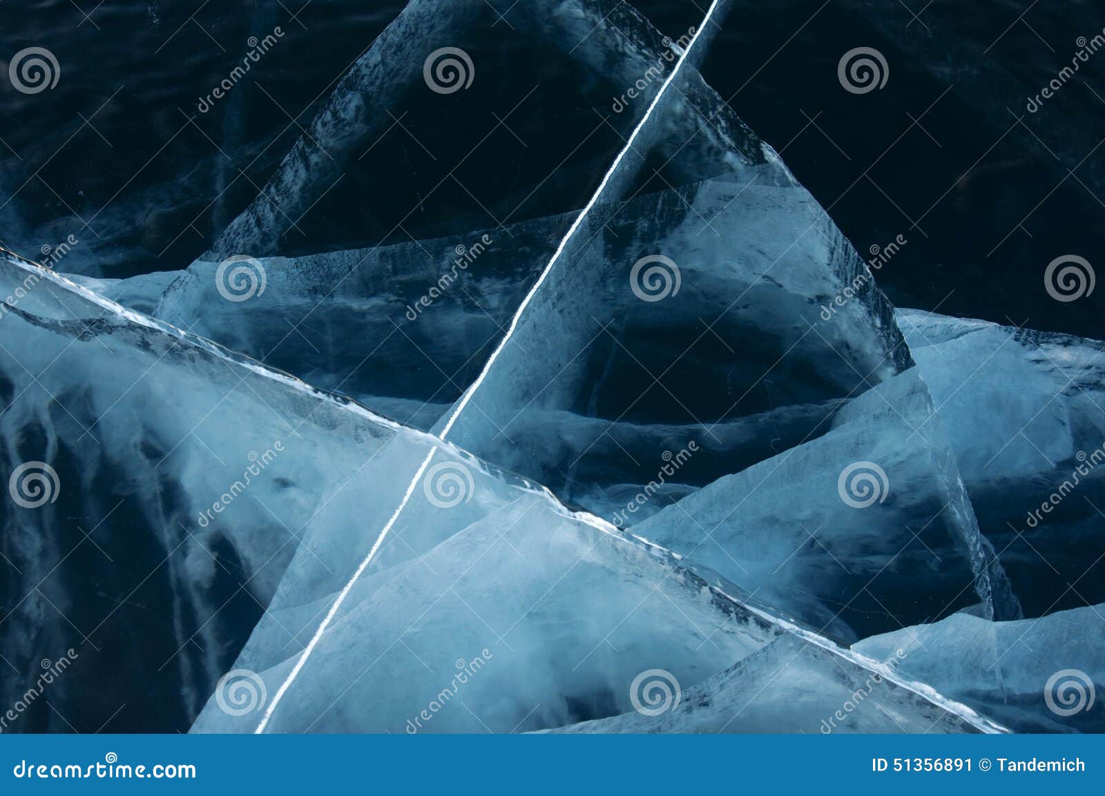 Clear Blue Ice on the Surface of Lake Baikal Stock Image - Image of ...