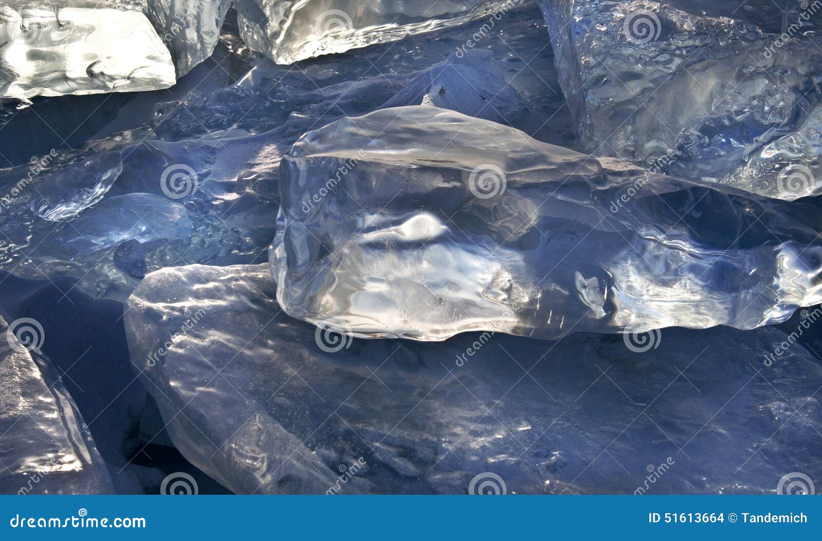 Clear Blue Ice on the Surface of Lake Baikal Stock Photo - Image of ...