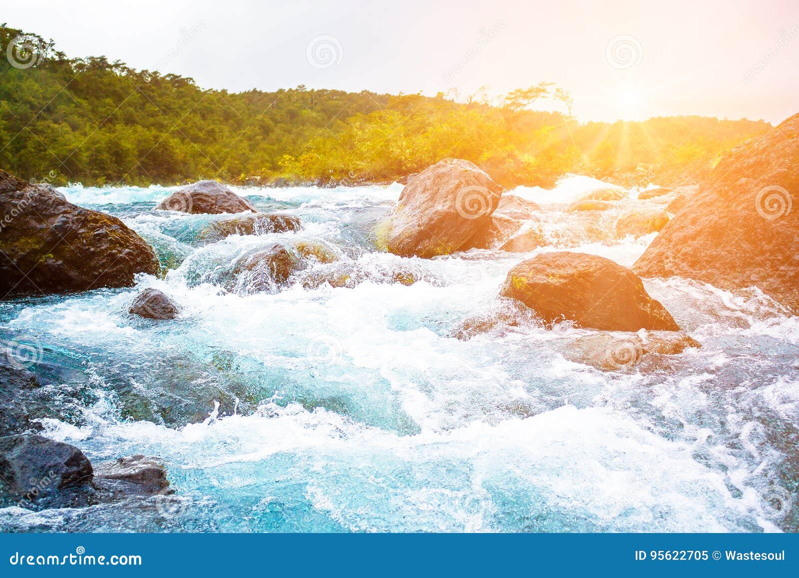 Clear blue mountain river stock image. Image of america - 95622705